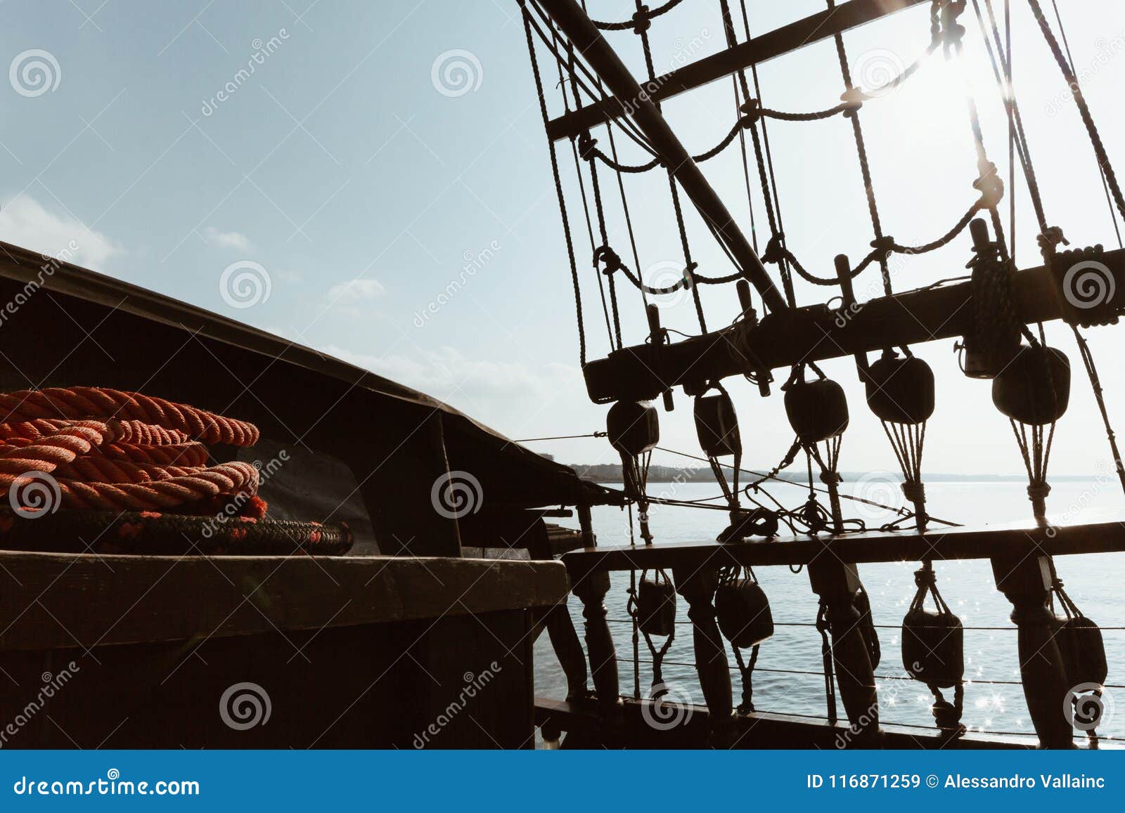 Internal View of a Traditional Sailing Ship - Adventure Navigat Stock ...