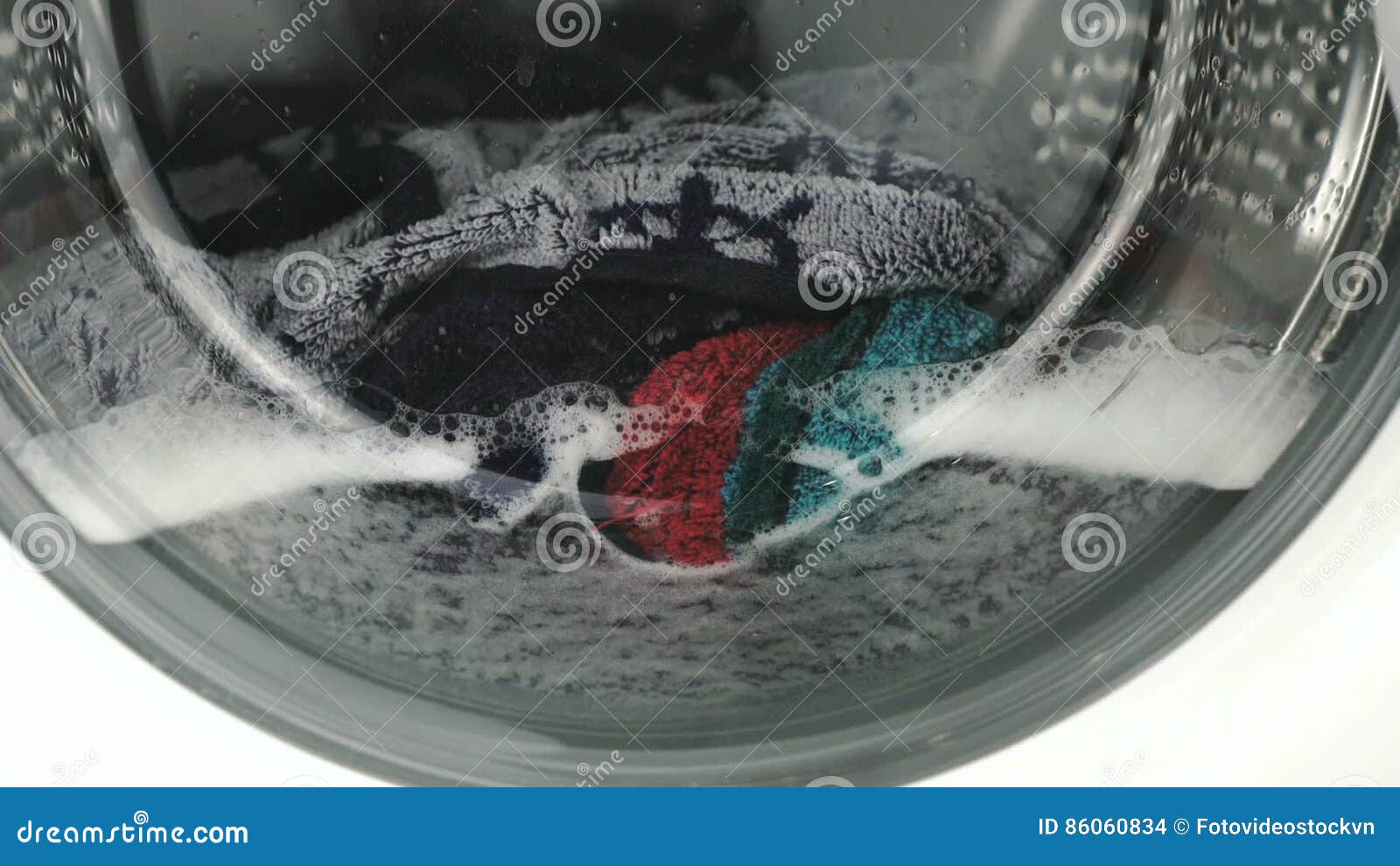 Internal View of a Washing Machine Drum. Close-up Stock Footage - Video ...