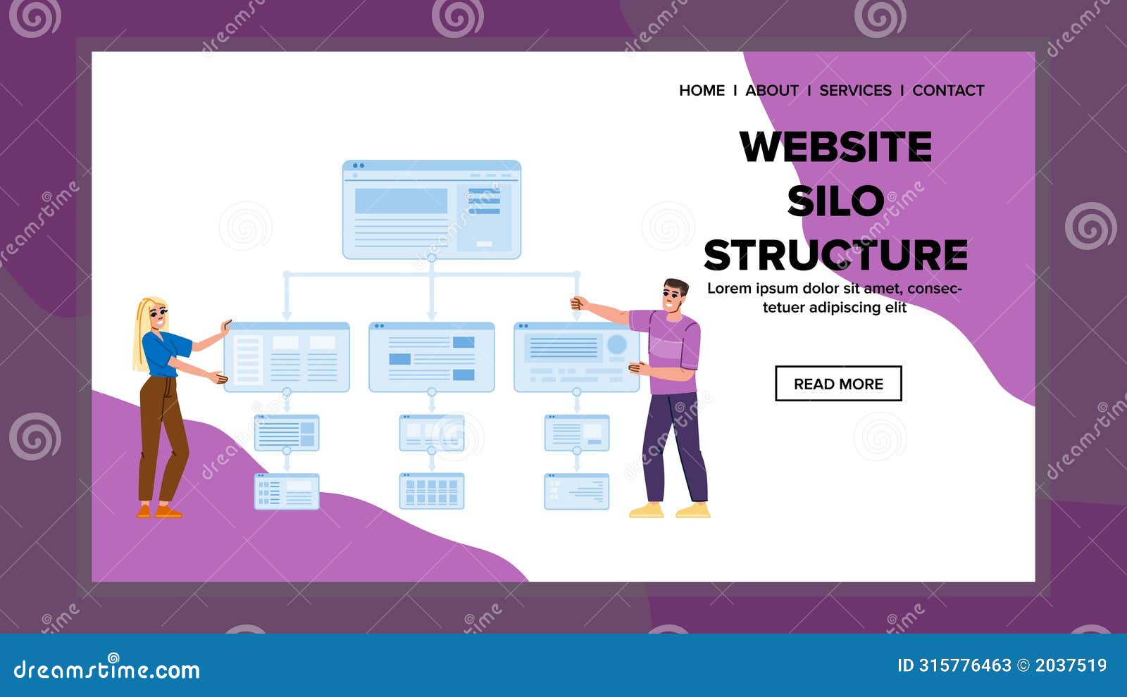 Internal Website Silo Structure Vector Stock Illustration ...