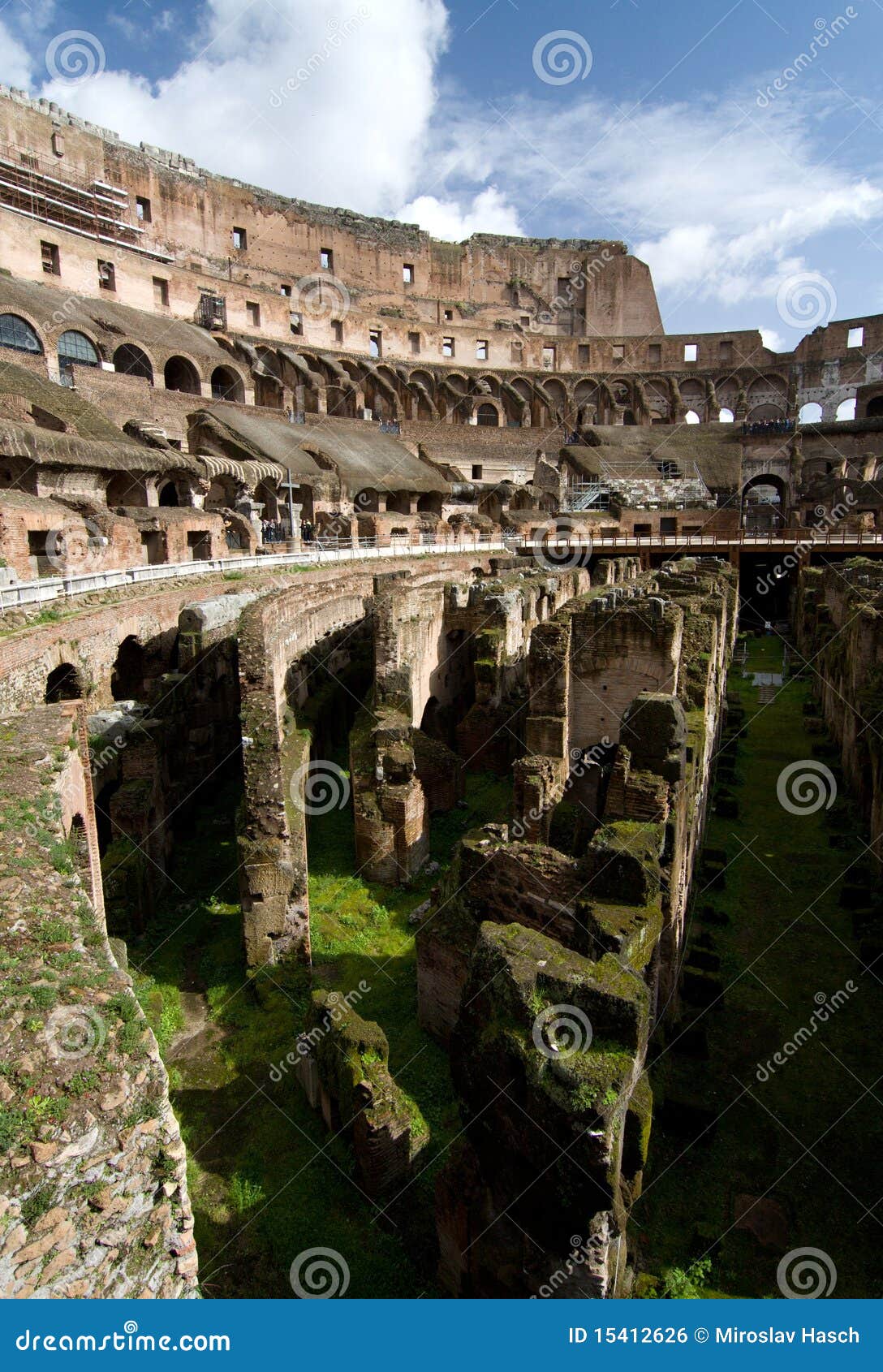 Internal Wide Angle View of the Colosseum in Rome Stock Photo - Image ...