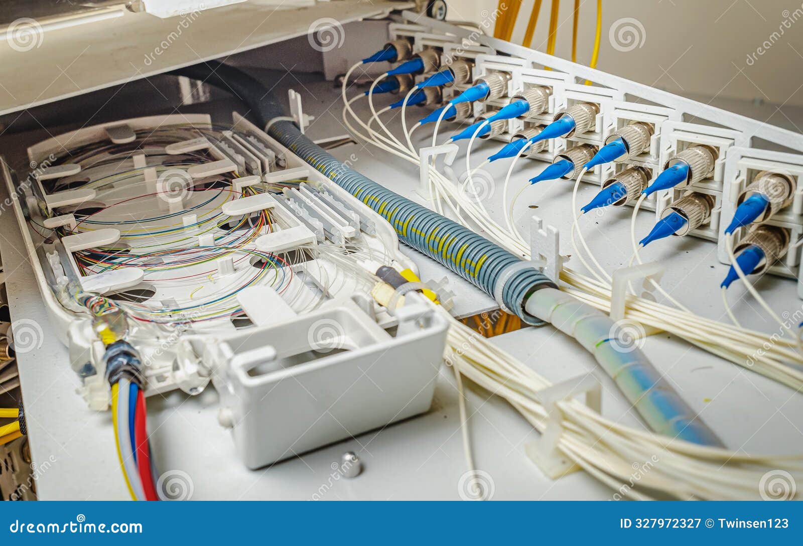 Internal Wiring of Optical Patch Panel in Wall Cabinet for Signal ...