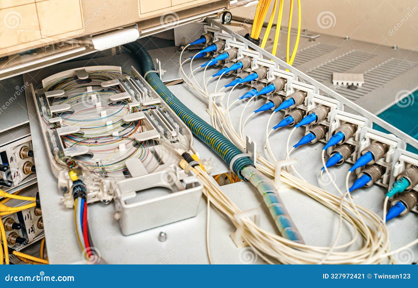 Internal Wiring of Optical Patch Panel in Wall Cabinet for Signal ...