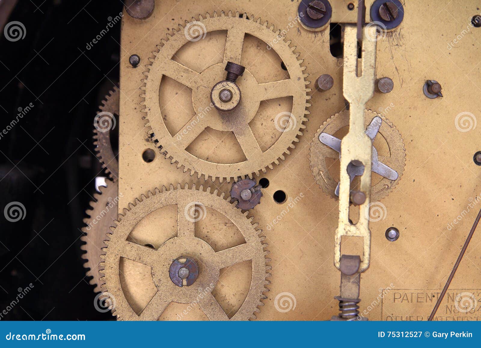 Internal Workings of an Antique Clock Movement Stock Image - Image of ...