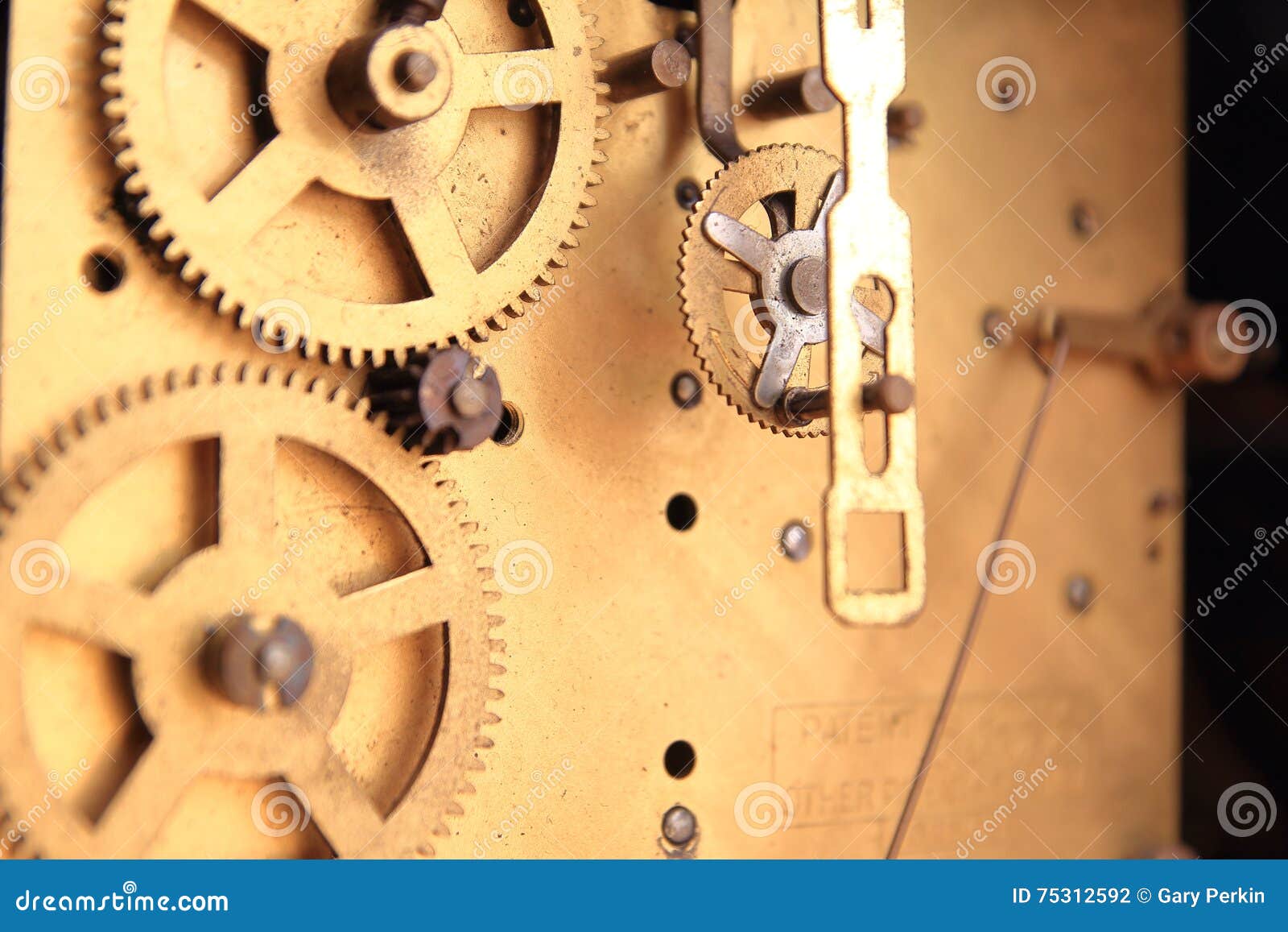 Internal Workings of an Antique Clock Movement Stock Photo - Image of ...
