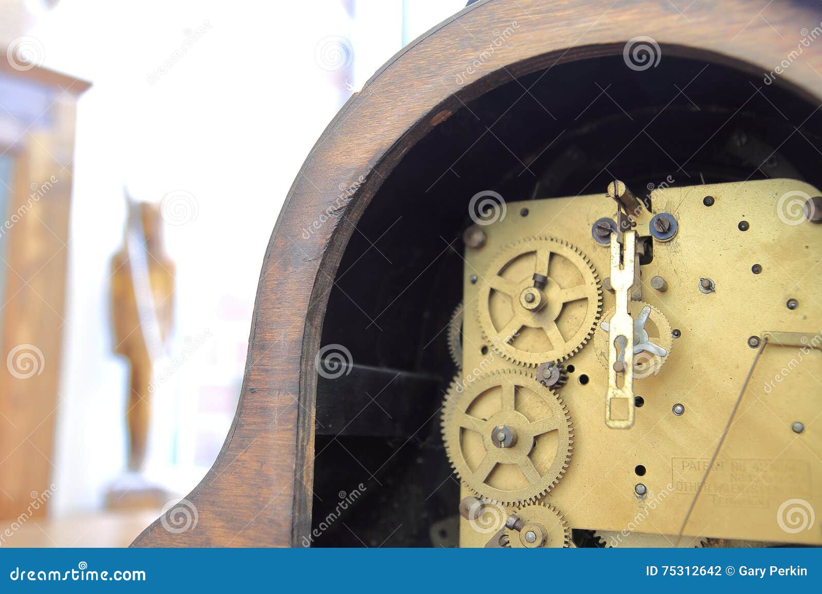 Internal Workings Of An Antique Clock Movement Stock Photo ...