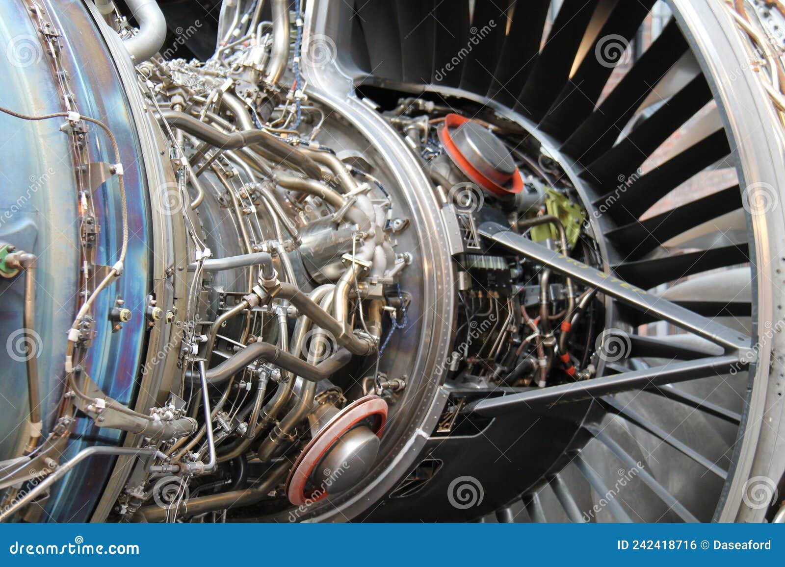 Aircraft Jet Engine. stock photo. Image of metal, aviation - 242418716