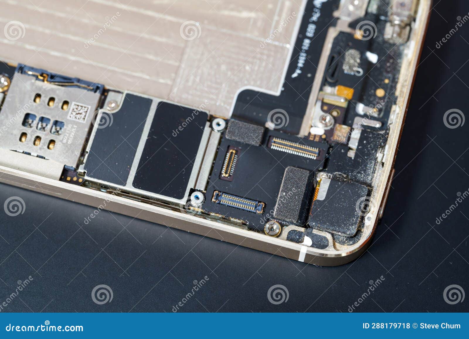 The Internals and Components of a Disassembled Smartphone Stock Photo ...