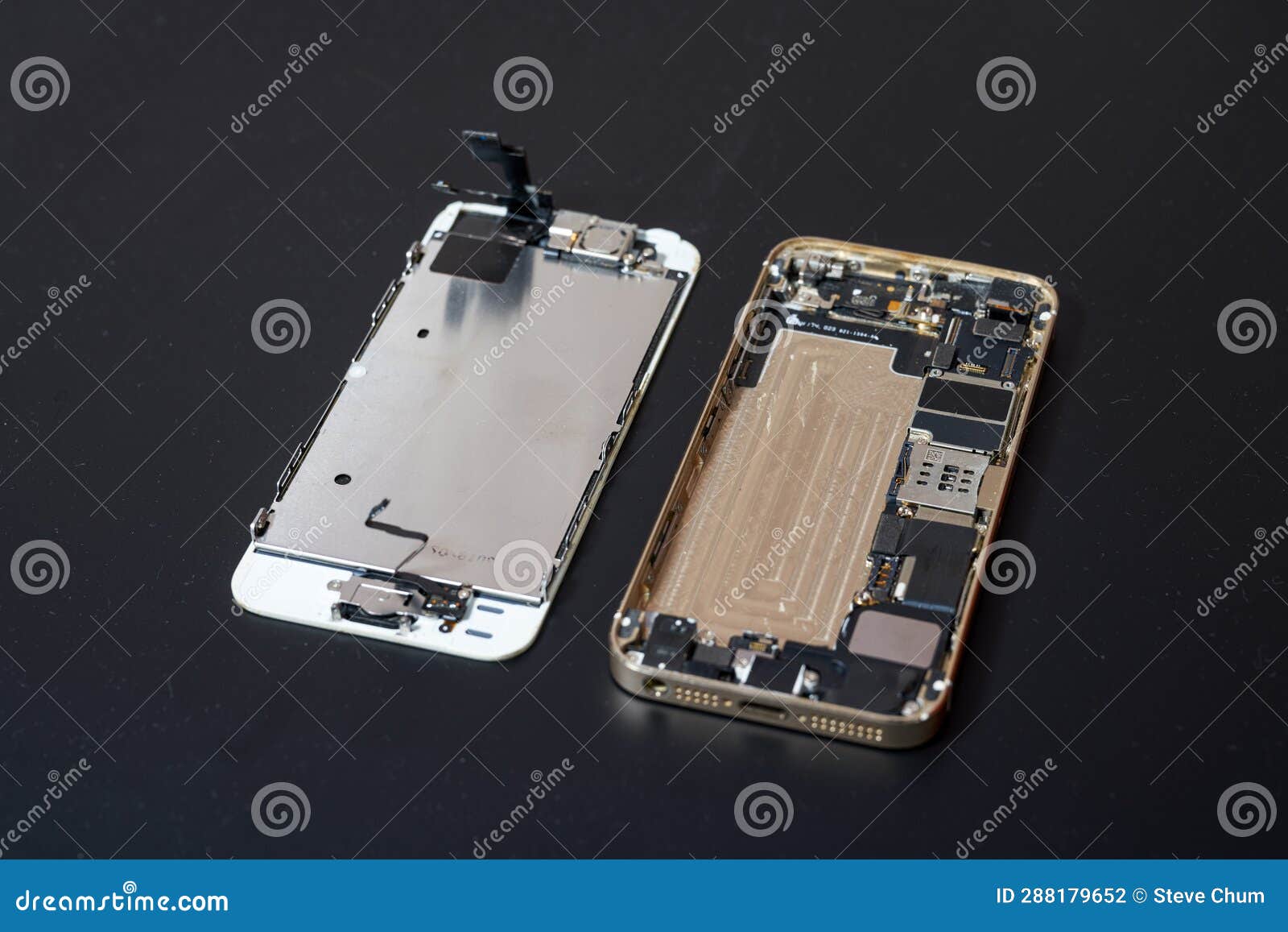 The Internals and Components of a Disassembled Smartphone Stock Photo ...