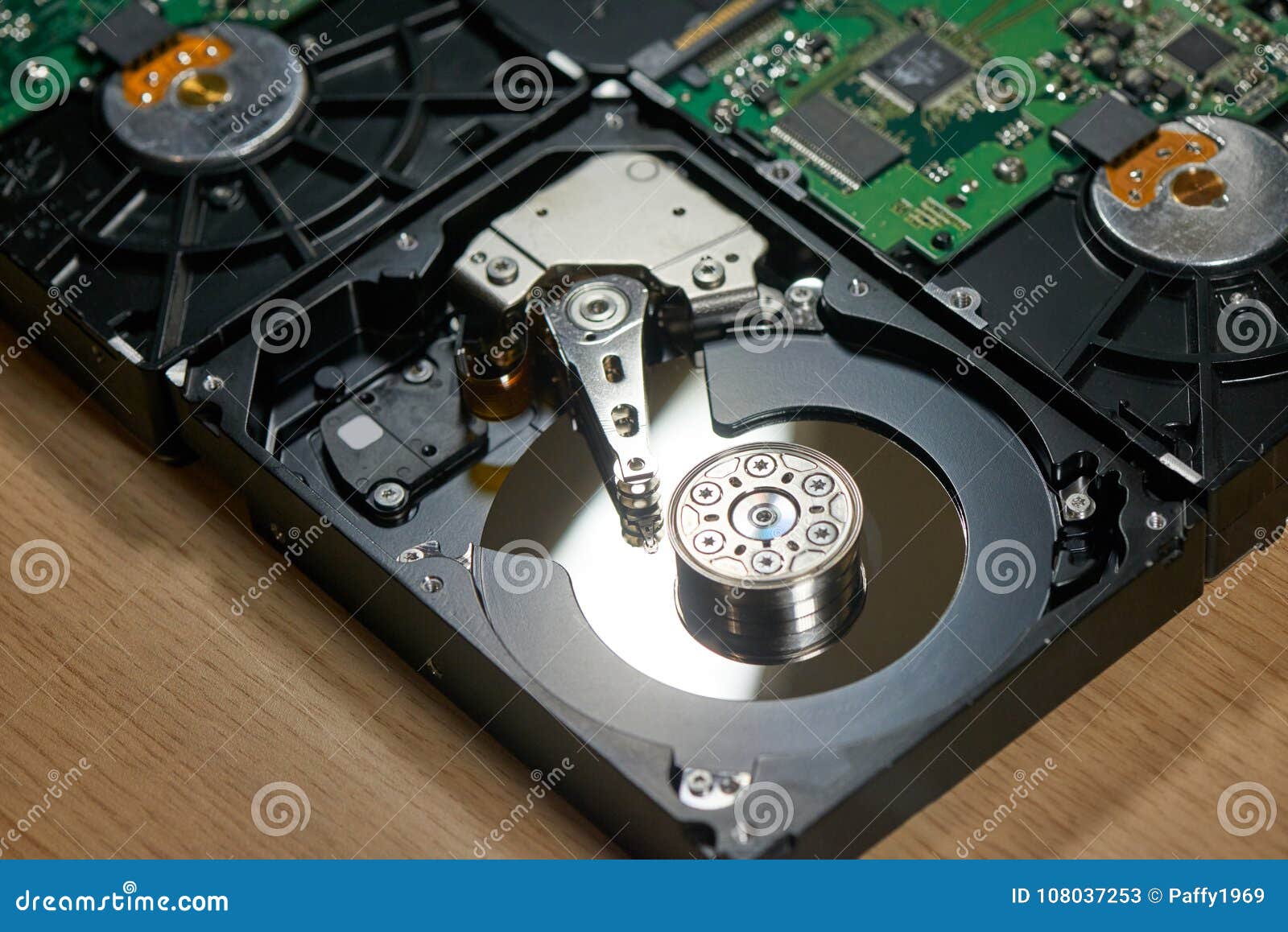 Internals of SATA Hard Disk Drive Stock Image - Image of archive, macro ...