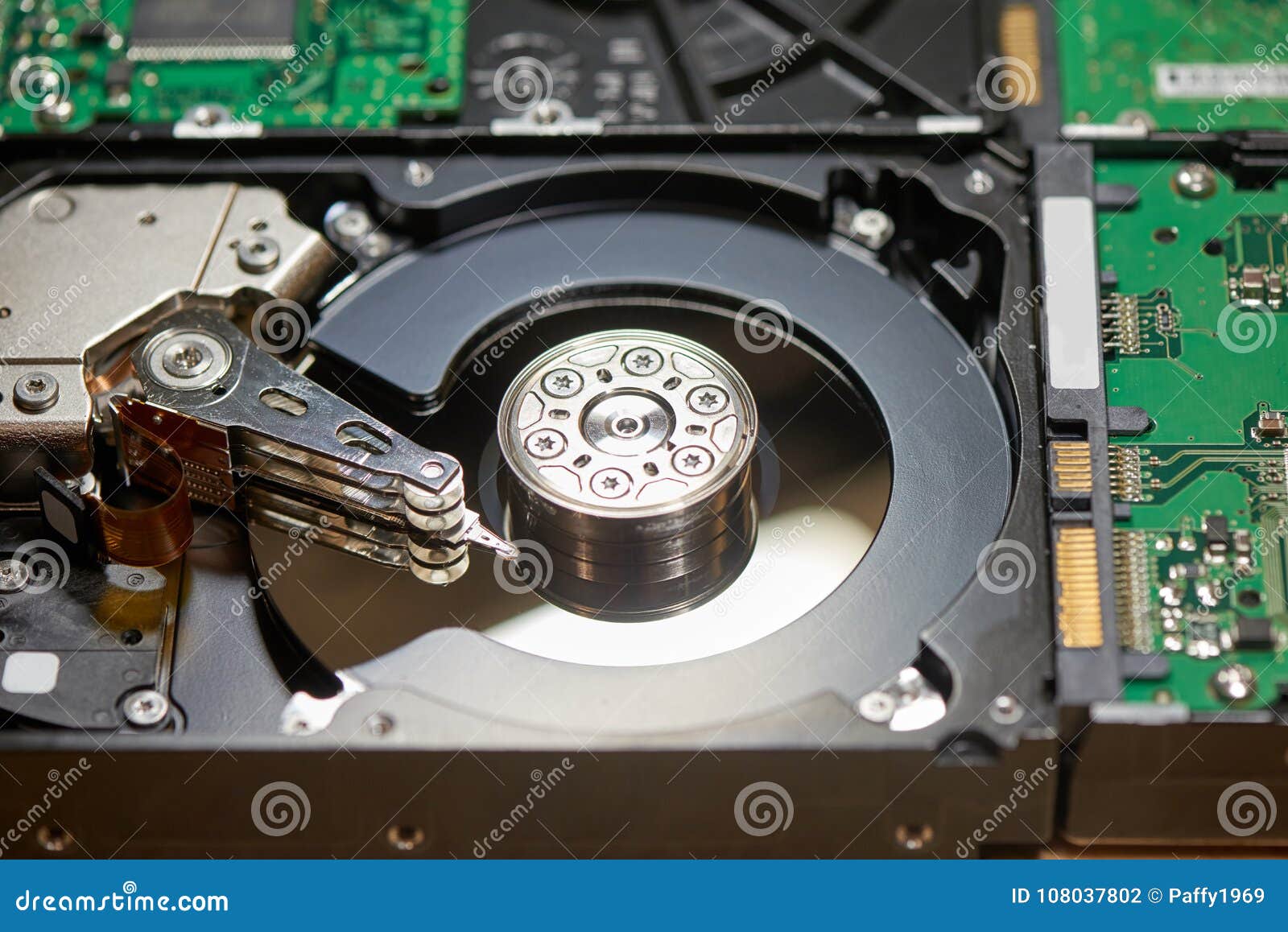 Internals of SATA Hard Disk Drive Stock Photo - Image of media, hard ...