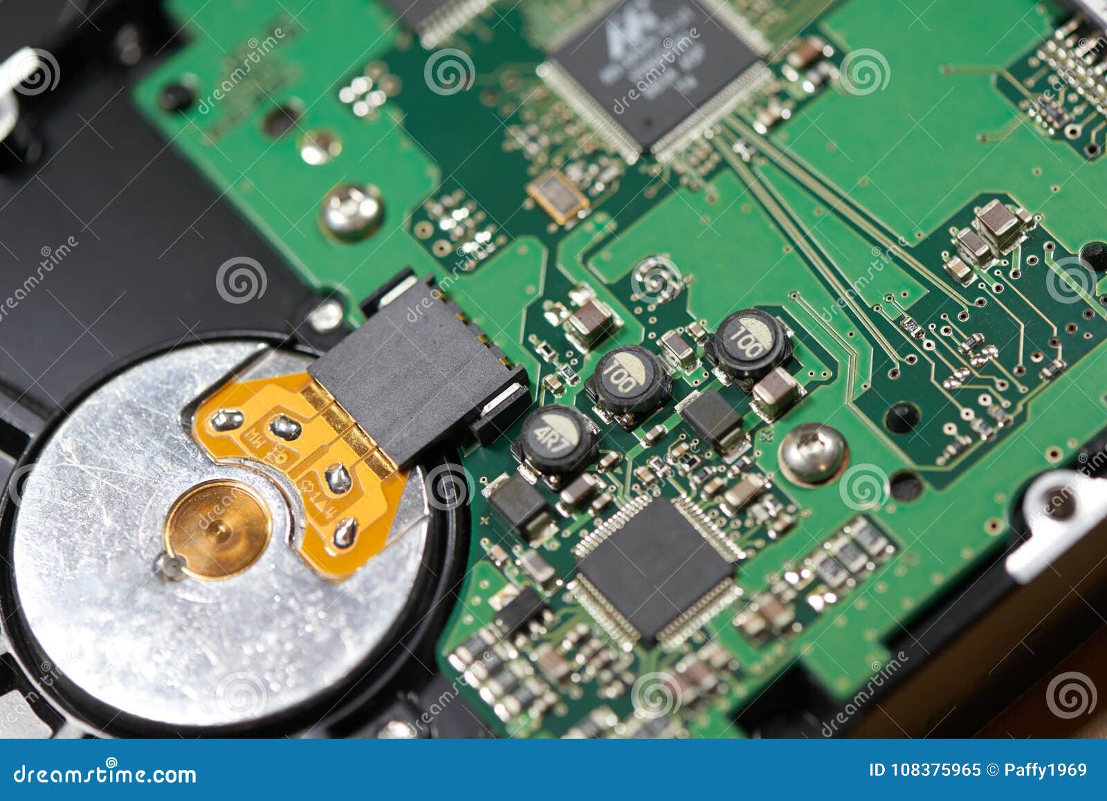 Internals of SATA Hard Disk Drive Stock Image - Image of database ...