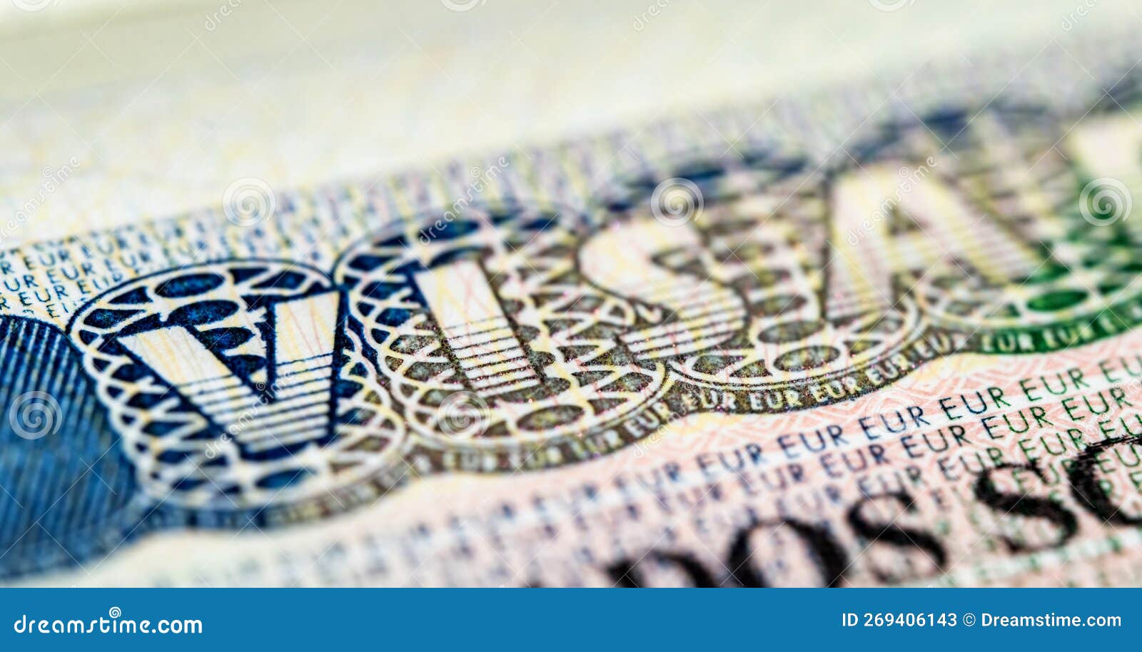 Internationa Visa in Passport Close Up View. Stock Image - Image of ...