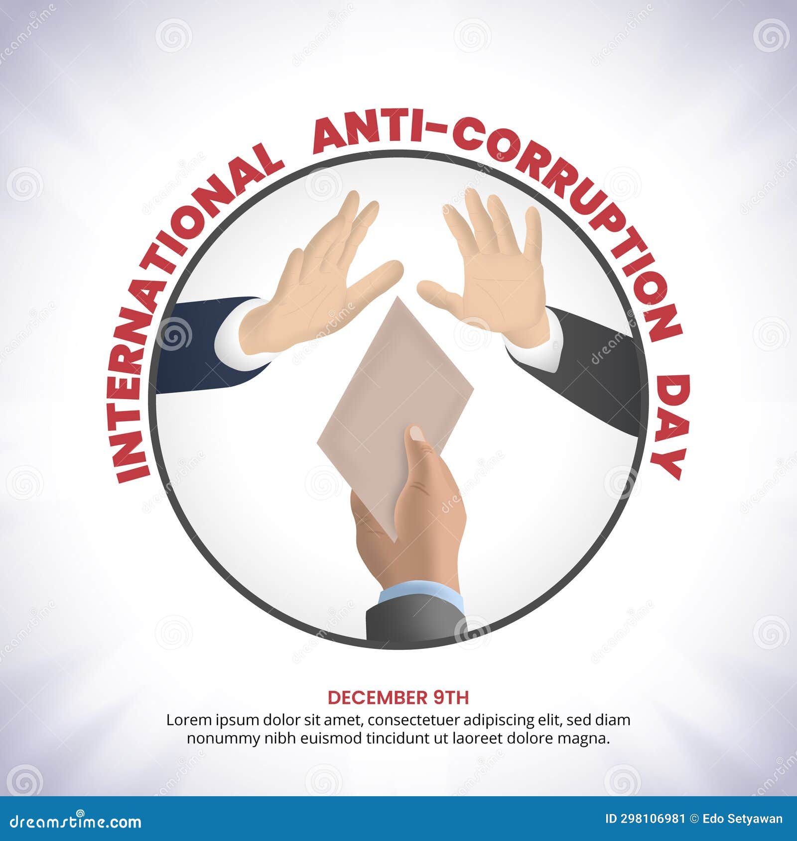International Anti-corruption Day with an Illustration of Rejected ...