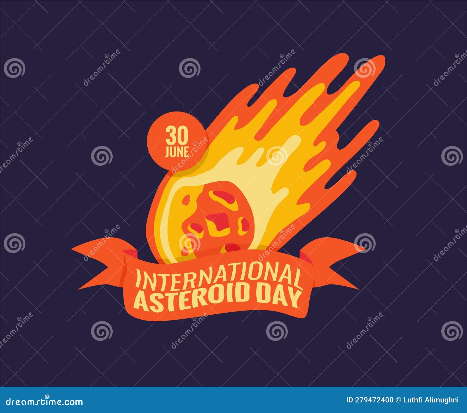 International Asteroid Day Poster Template Stock Vector - Illustration ...