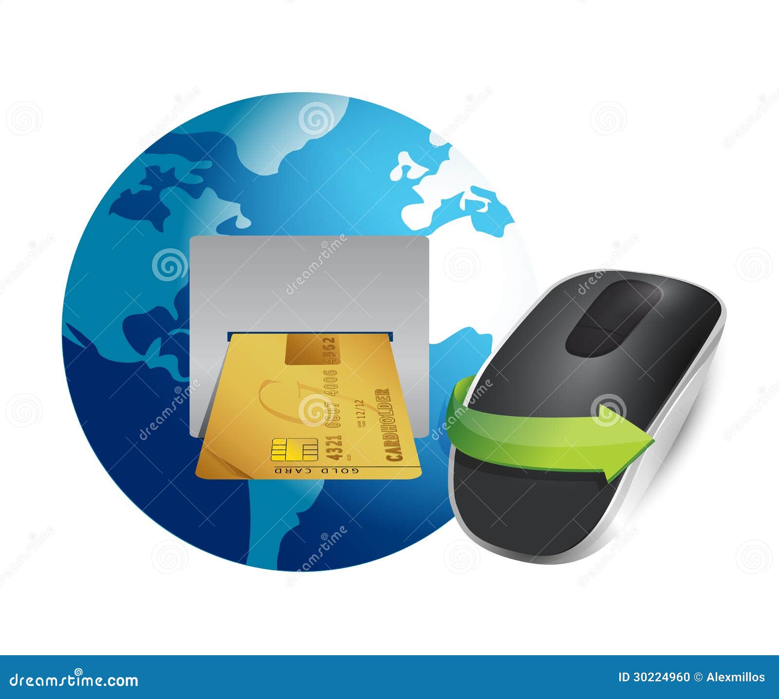 International Banking and Wireless Computer Mouse Stock Illustration ...