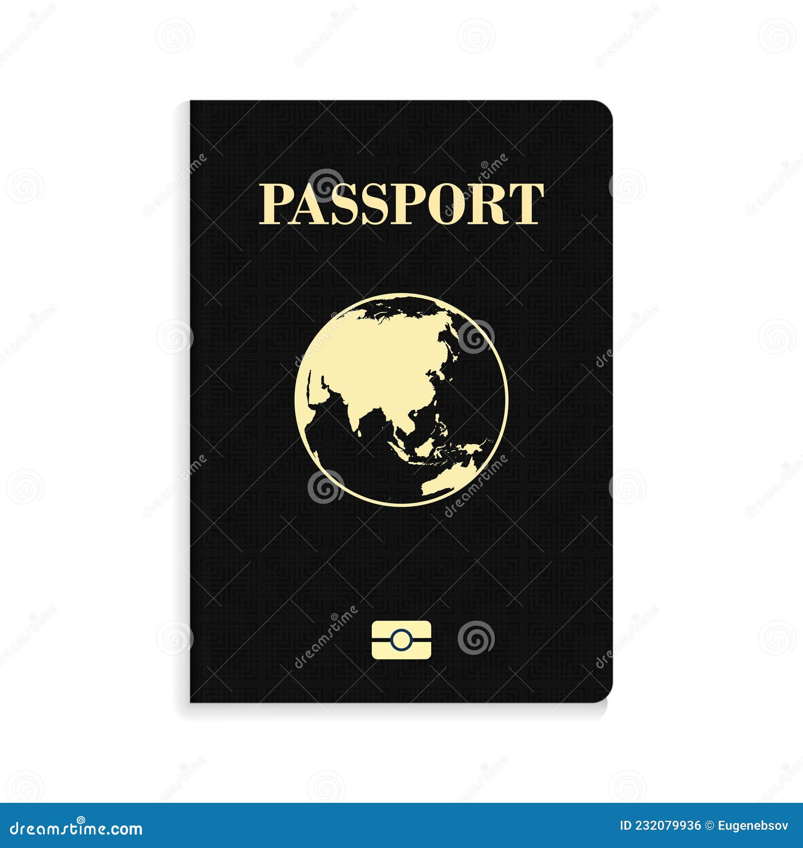 International Biometric Black Passport Isolated on White Background ...