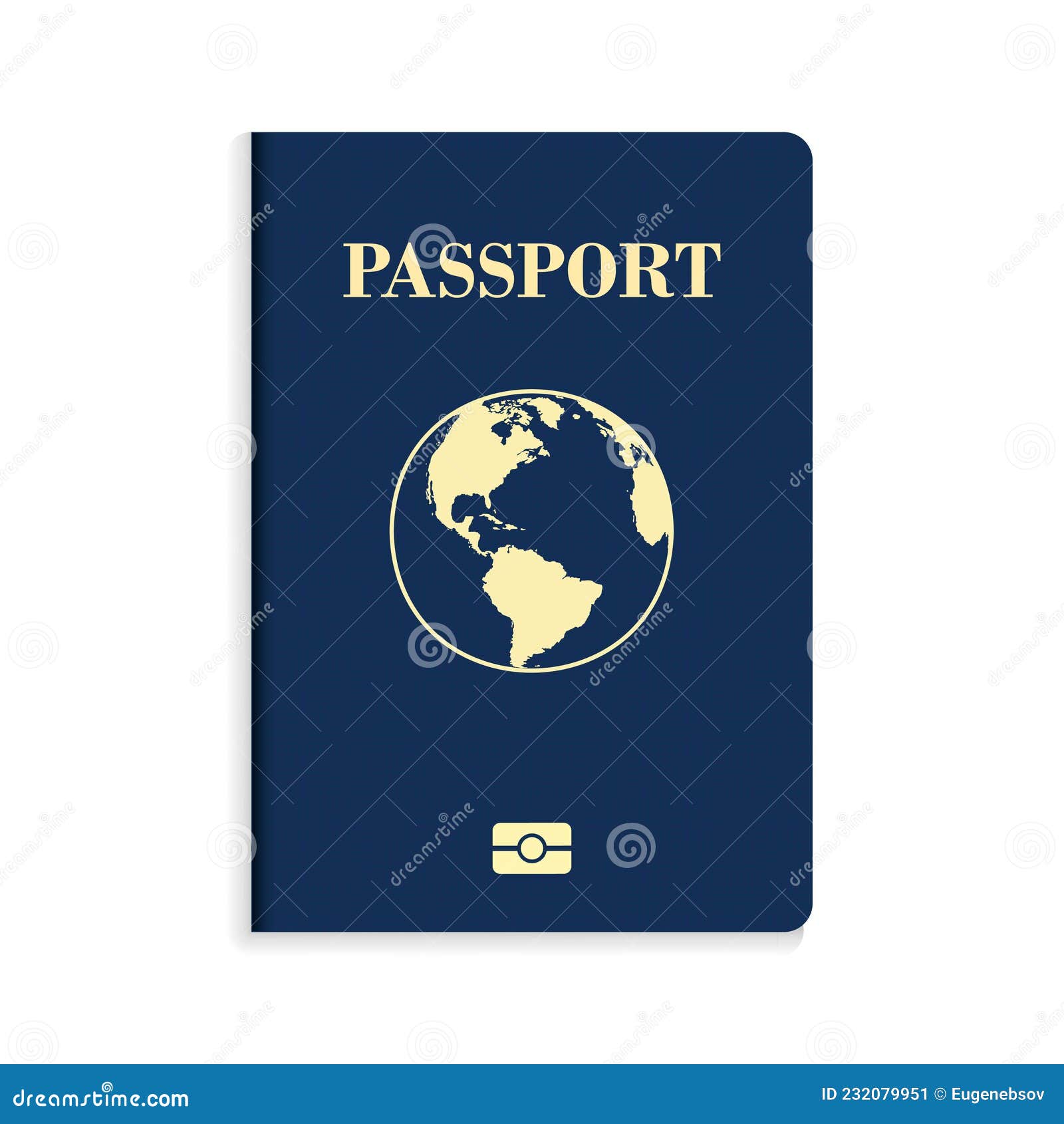International Biometric Blue Passport Isolated on White Background ...