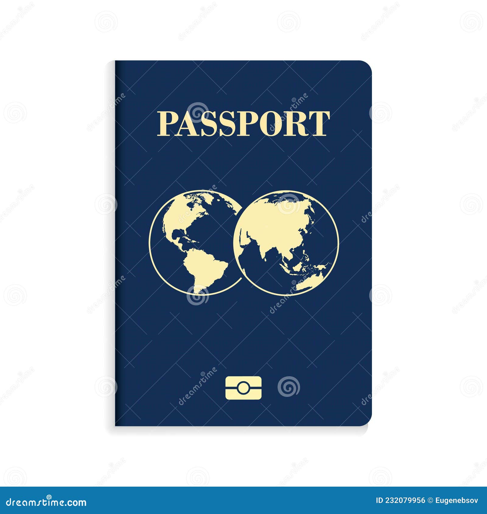 International Biometric Blue Passport Isolated on White Background ...