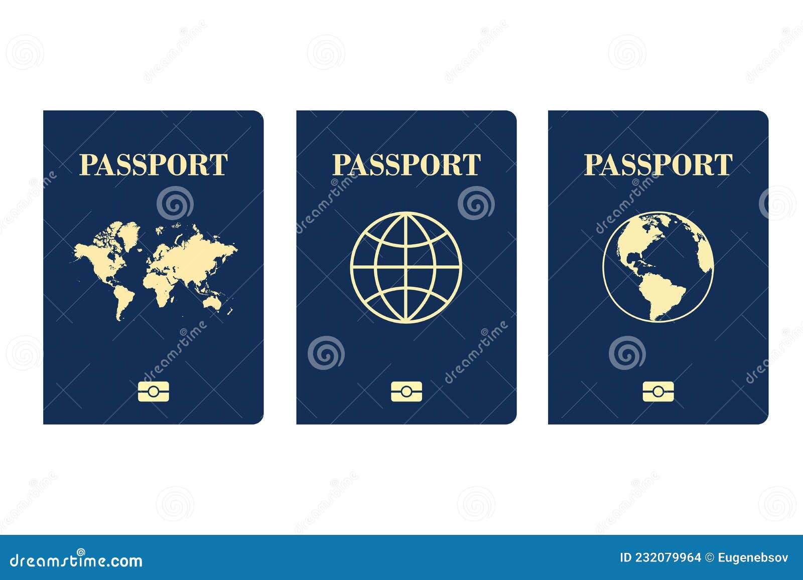 International Biometric Passport Cover Page. Blue And Red Top Page Of A ...