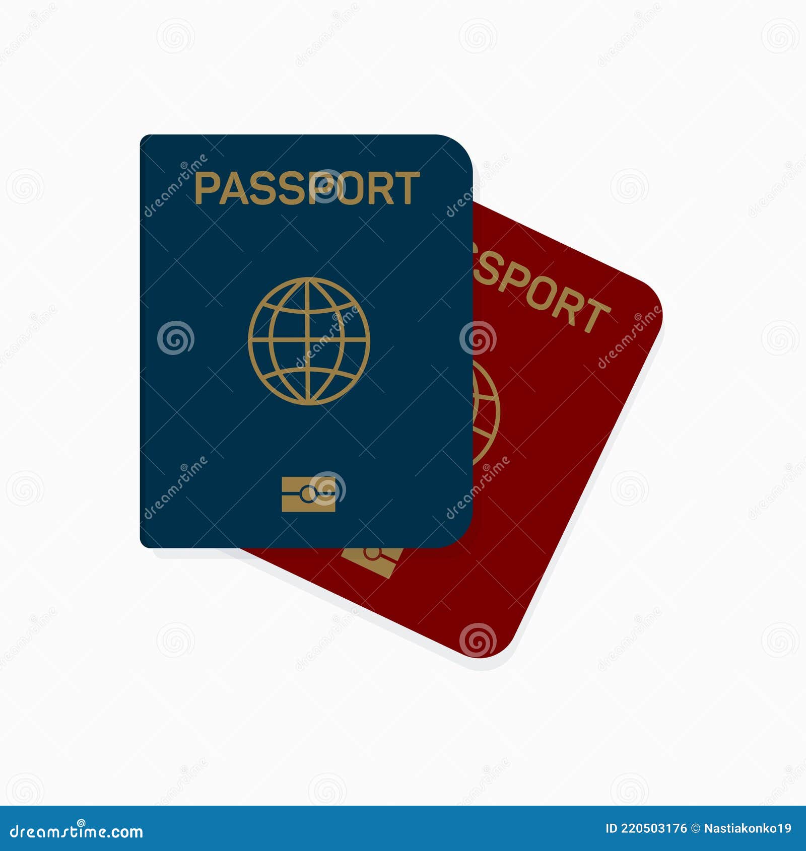 International Biometric Passport Cover Page Blue And Red Top Page Of A