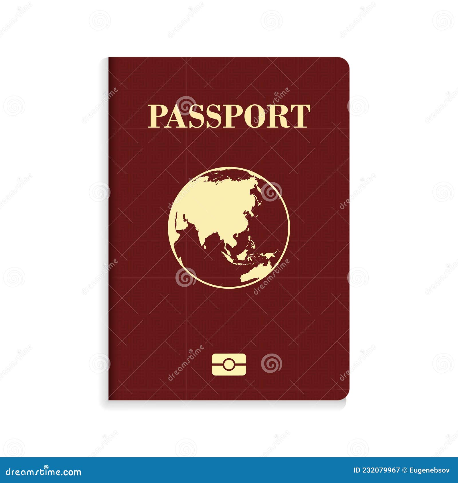 International Biometric Red Passport Isolated on White Background Stock ...