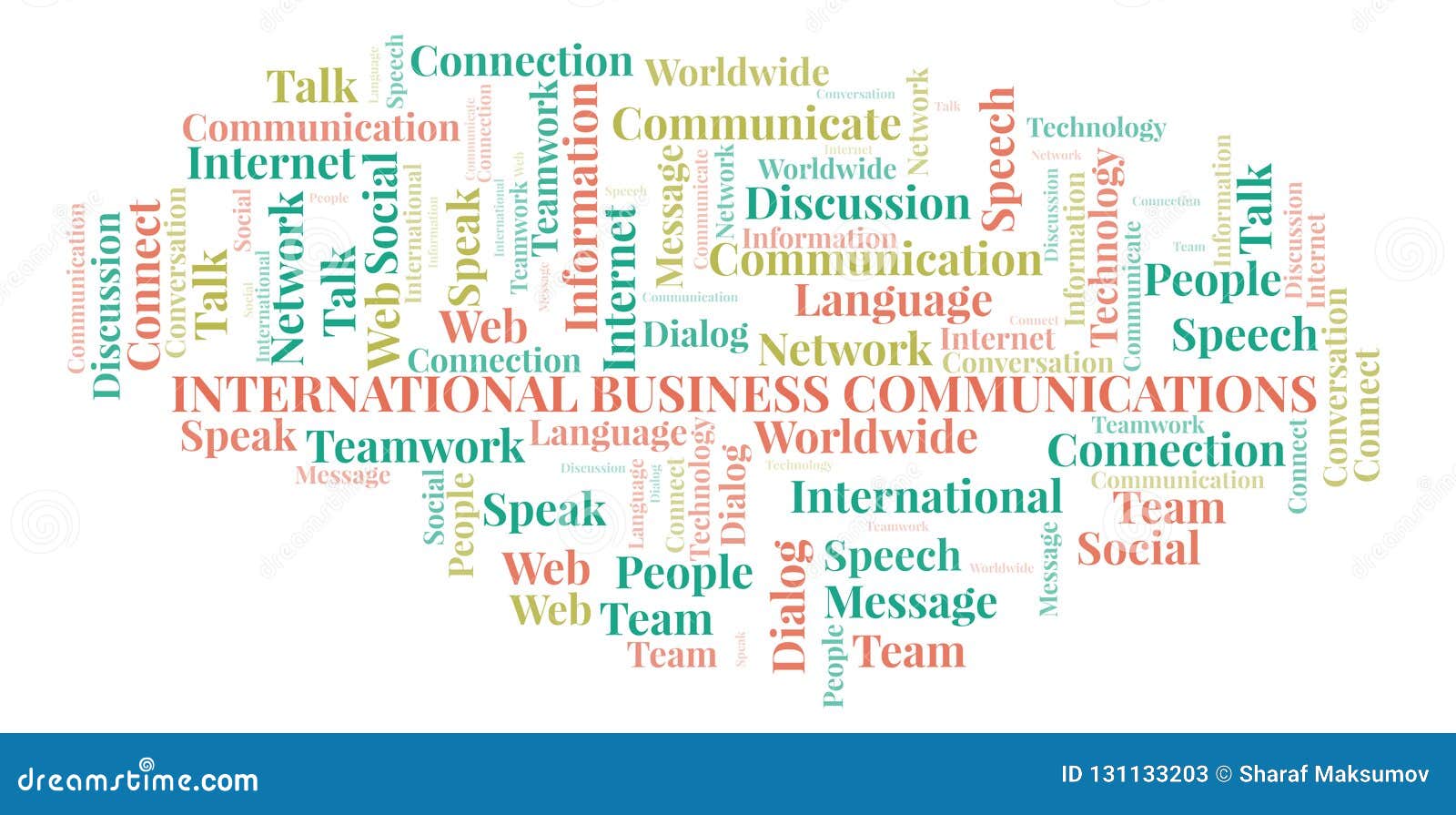 International Business Communications Word Cloud. Stock Illustration ...
