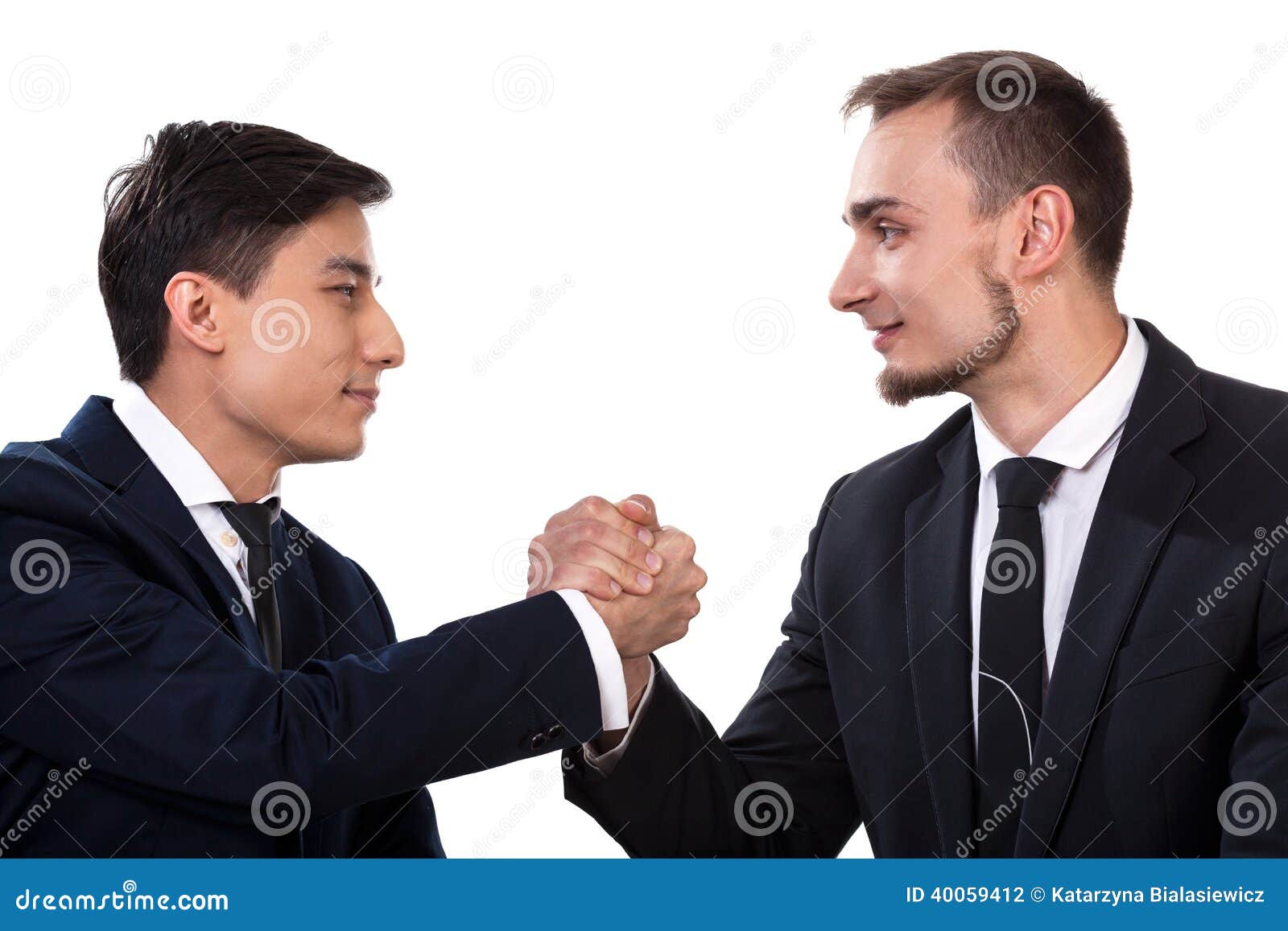 International Business Partners during Handshake Stock Photo - Image of ...