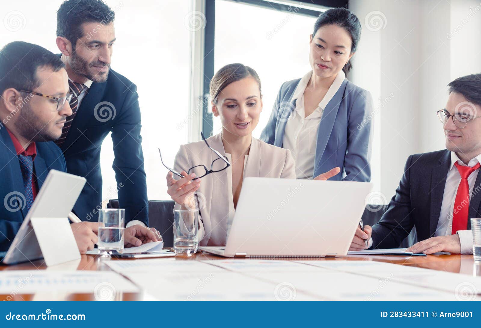 International Business Team Working Together Stock Image - Image of ...