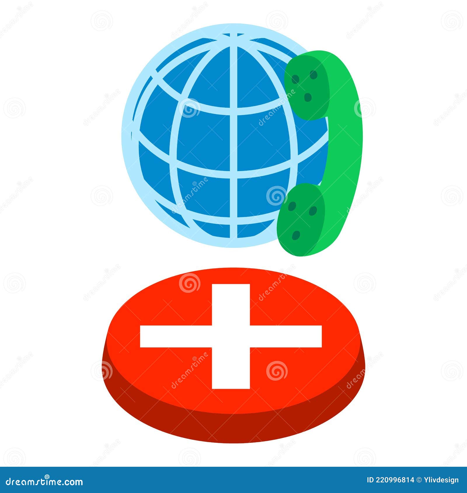 International Call Icon, Isometric Style Stock Vector - Illustration of ...