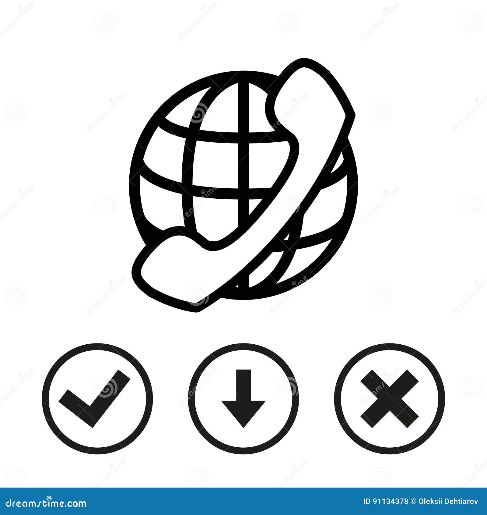 International Call Icon Stock Vector Illustration Flat Design Stock ...