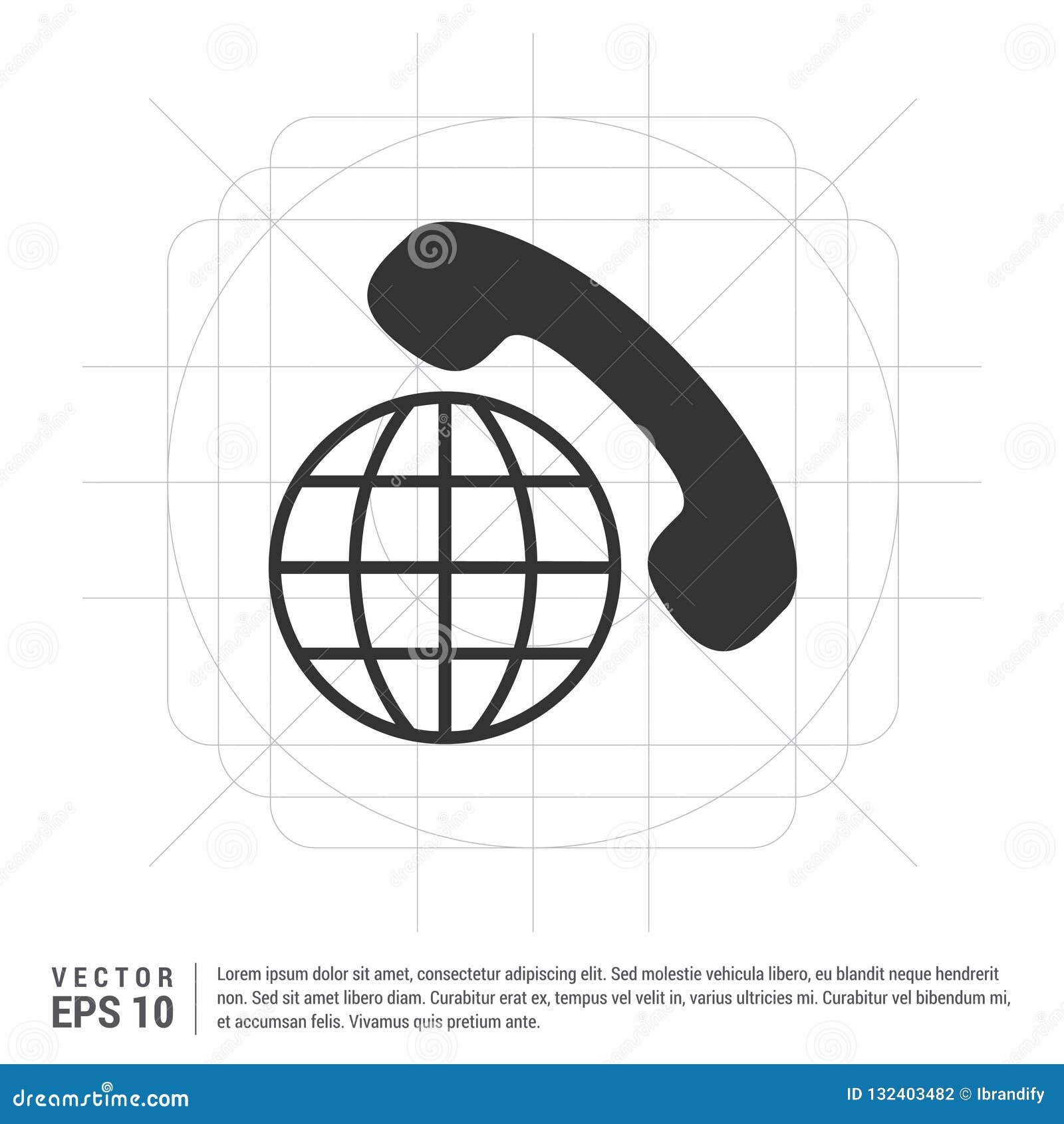 International Call Icon stock vector. Illustration of line - 132403482