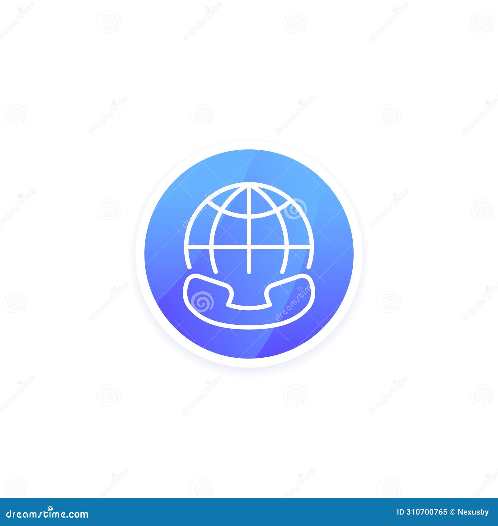 International Call Line Icon with Phone, Vector Stock Vector ...