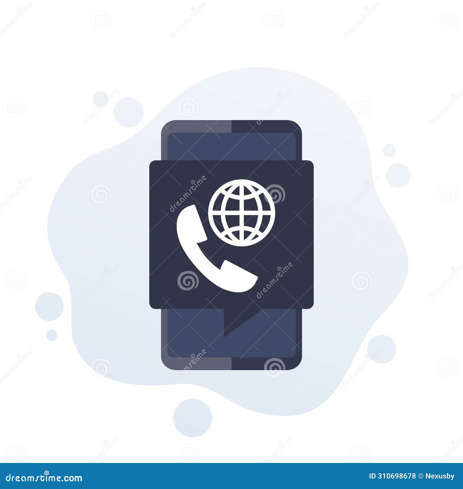 International Call Vector Icon with a Smart Phone Stock Vector ...