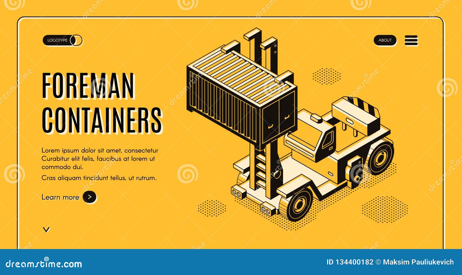 Shipping Container Delivery Service Vector Webpage Stock Vector ...