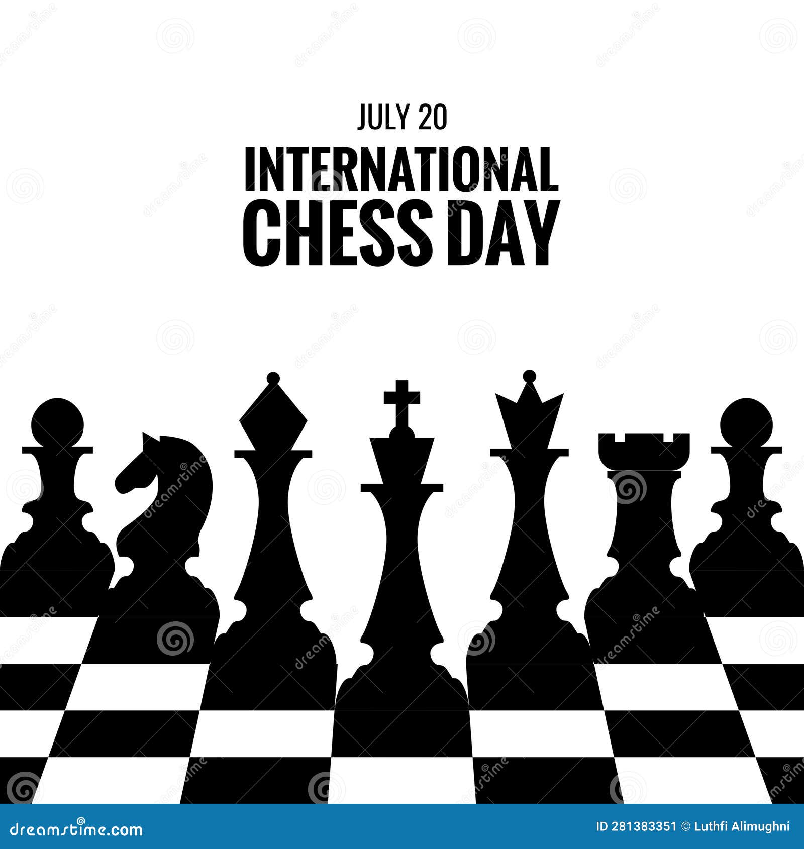 International Chess Day Banner. Vector Illustration Of Chess Pieces ...