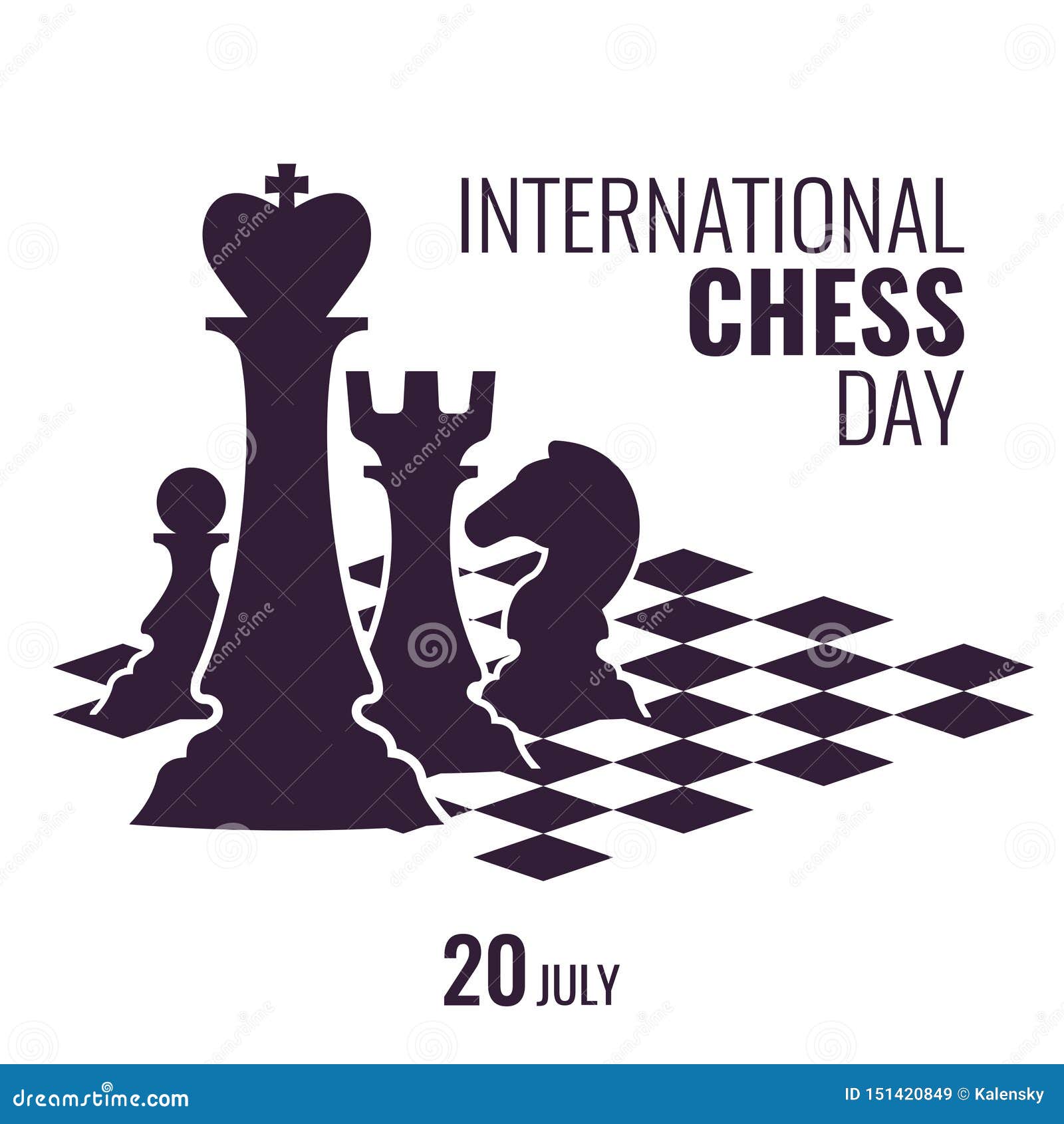 International Chess Day. stock vector. Illustration of king - 151420849