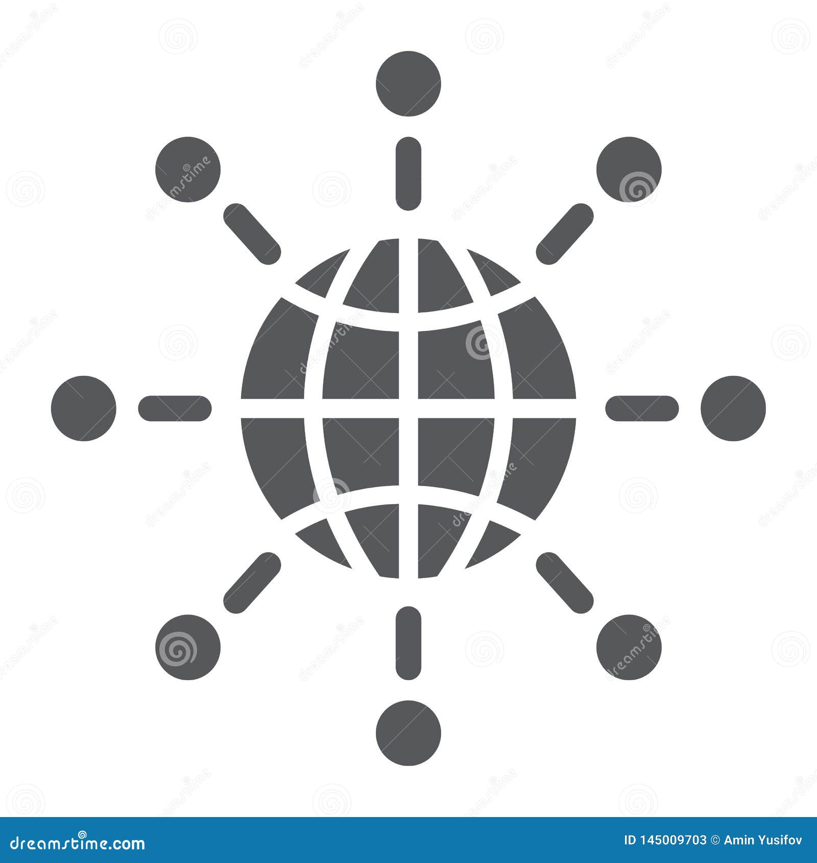 International Communication Glyph Icon, World and Connect, Global ...