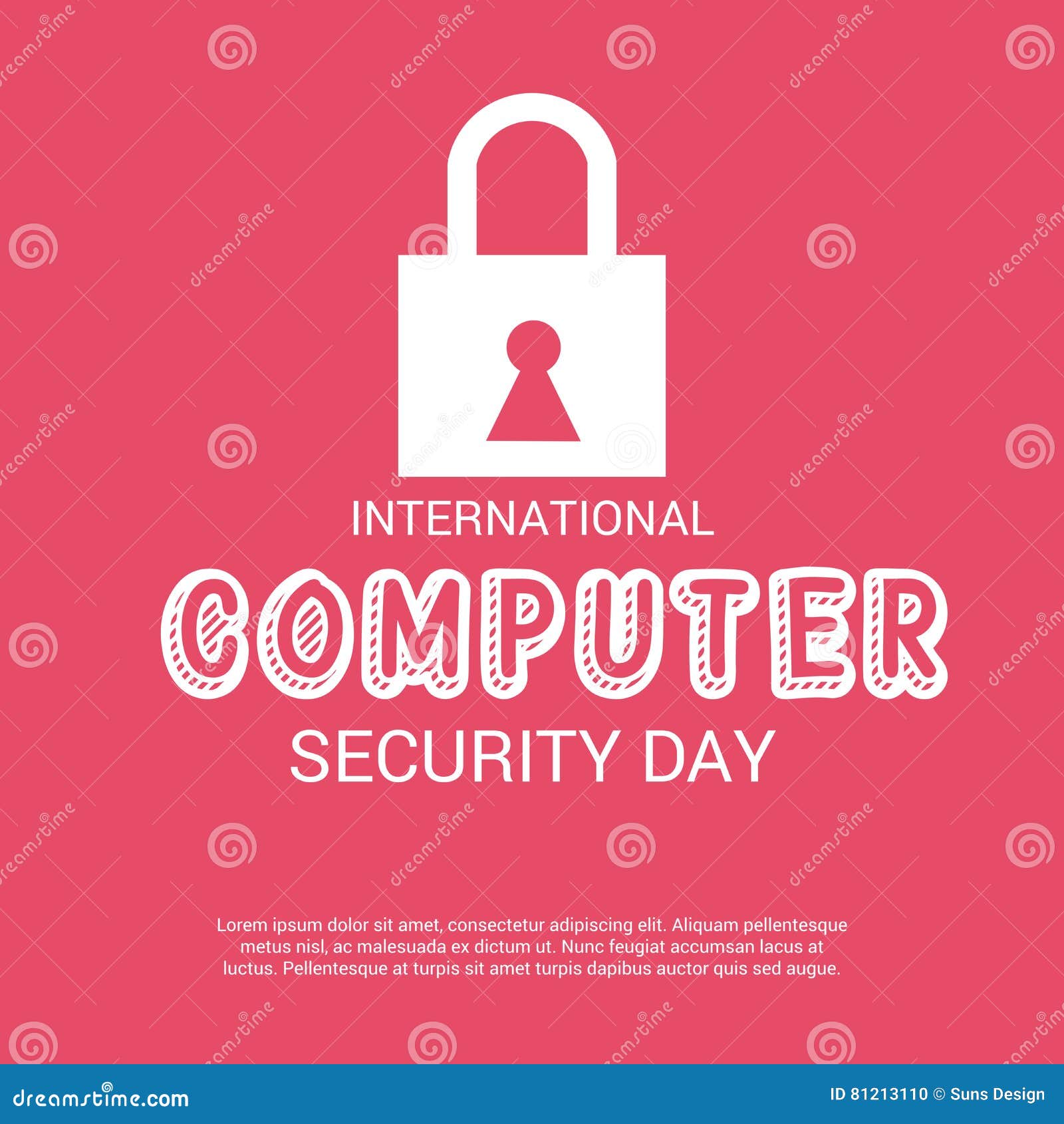 International Computer Security Day Stock Illustration - Illustration ...