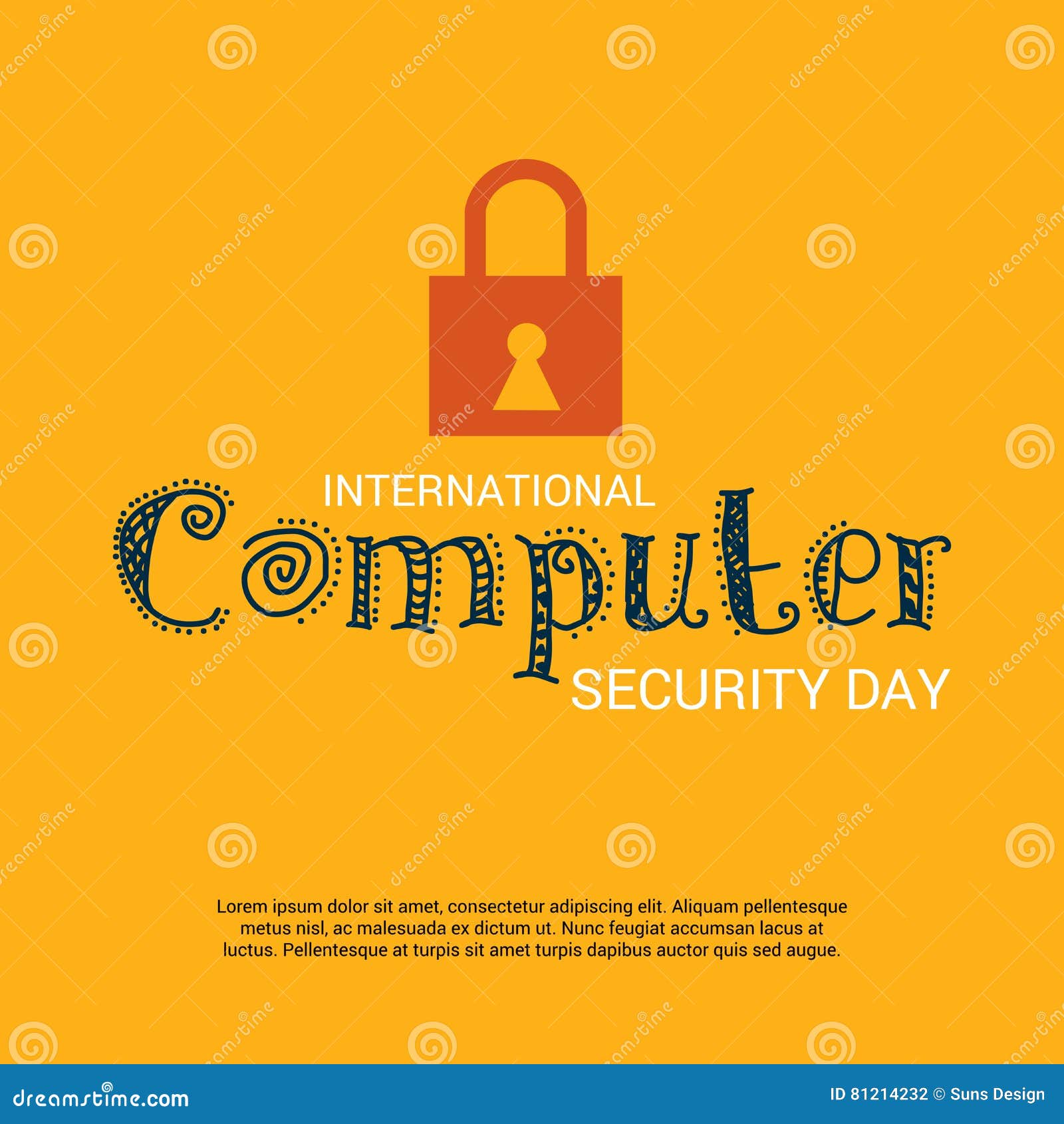 International Computer Security Day Stock Illustration - Illustration ...