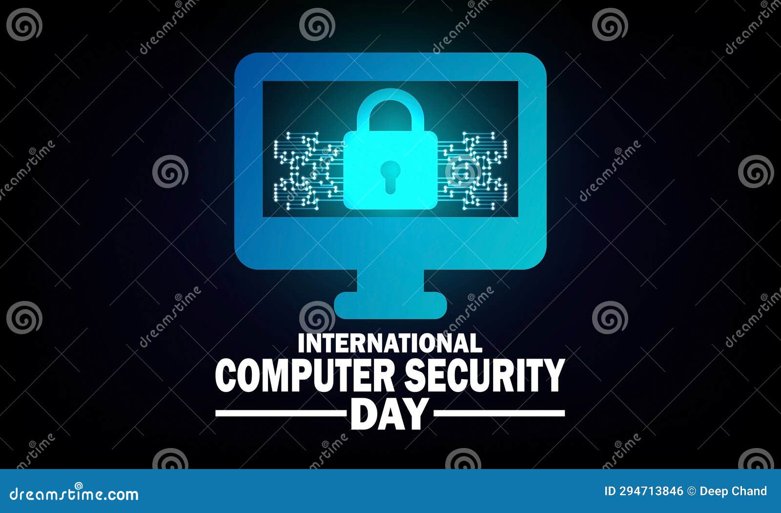 International Computer Security Day Stock Illustration - Illustration ...
