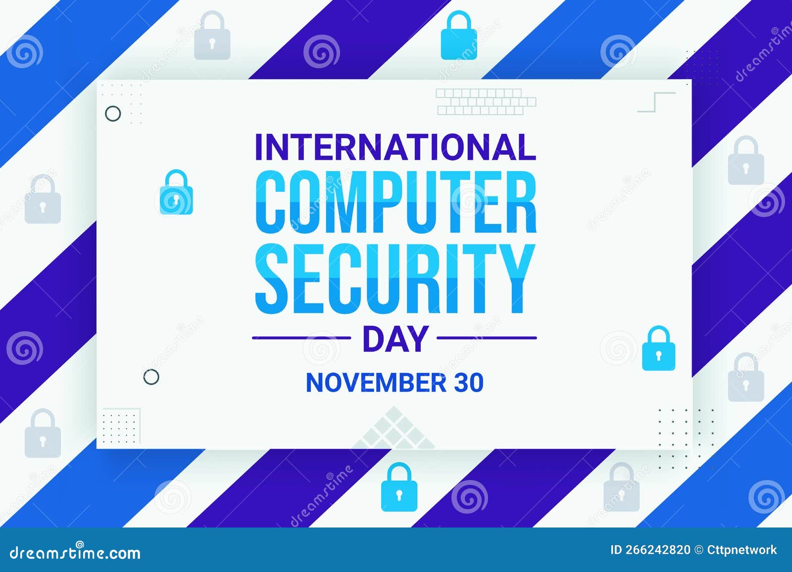 International Computer Security Day Wallpaper with Shapes and ...