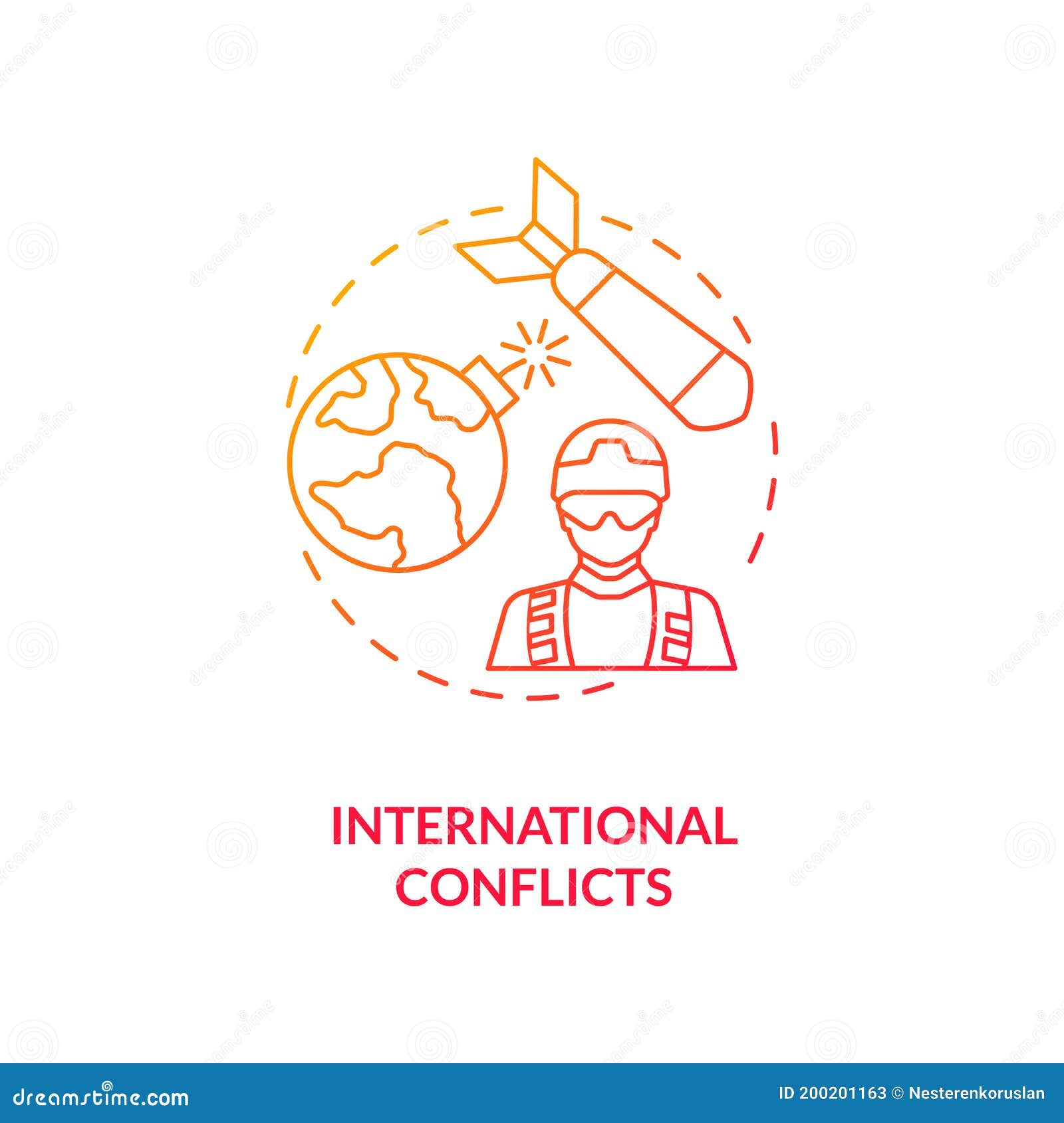 International Conflicts Concept Icon Stock Vector - Illustration of ...