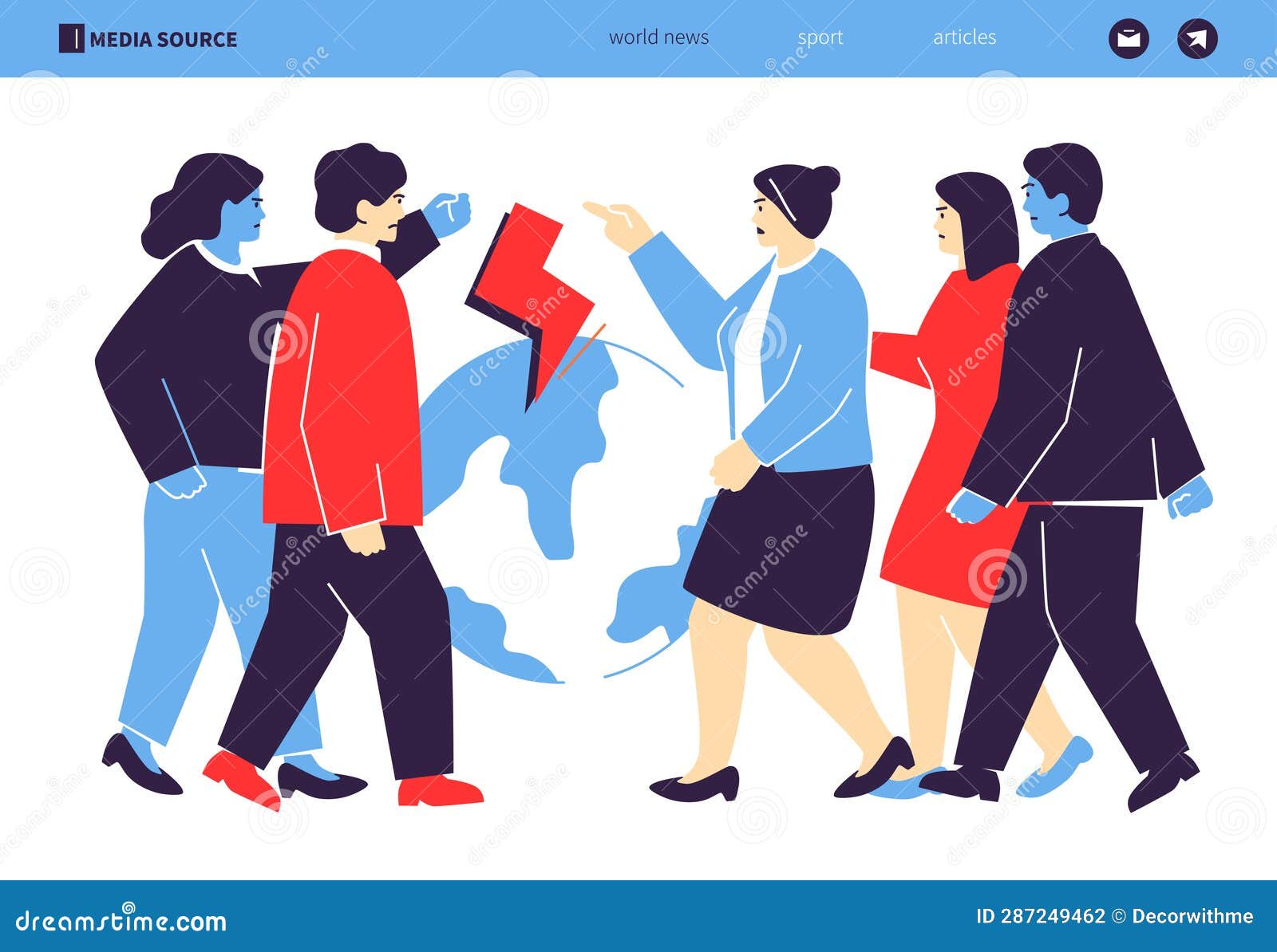 International Confrontation - Colorful Flat Design Style Illustration ...