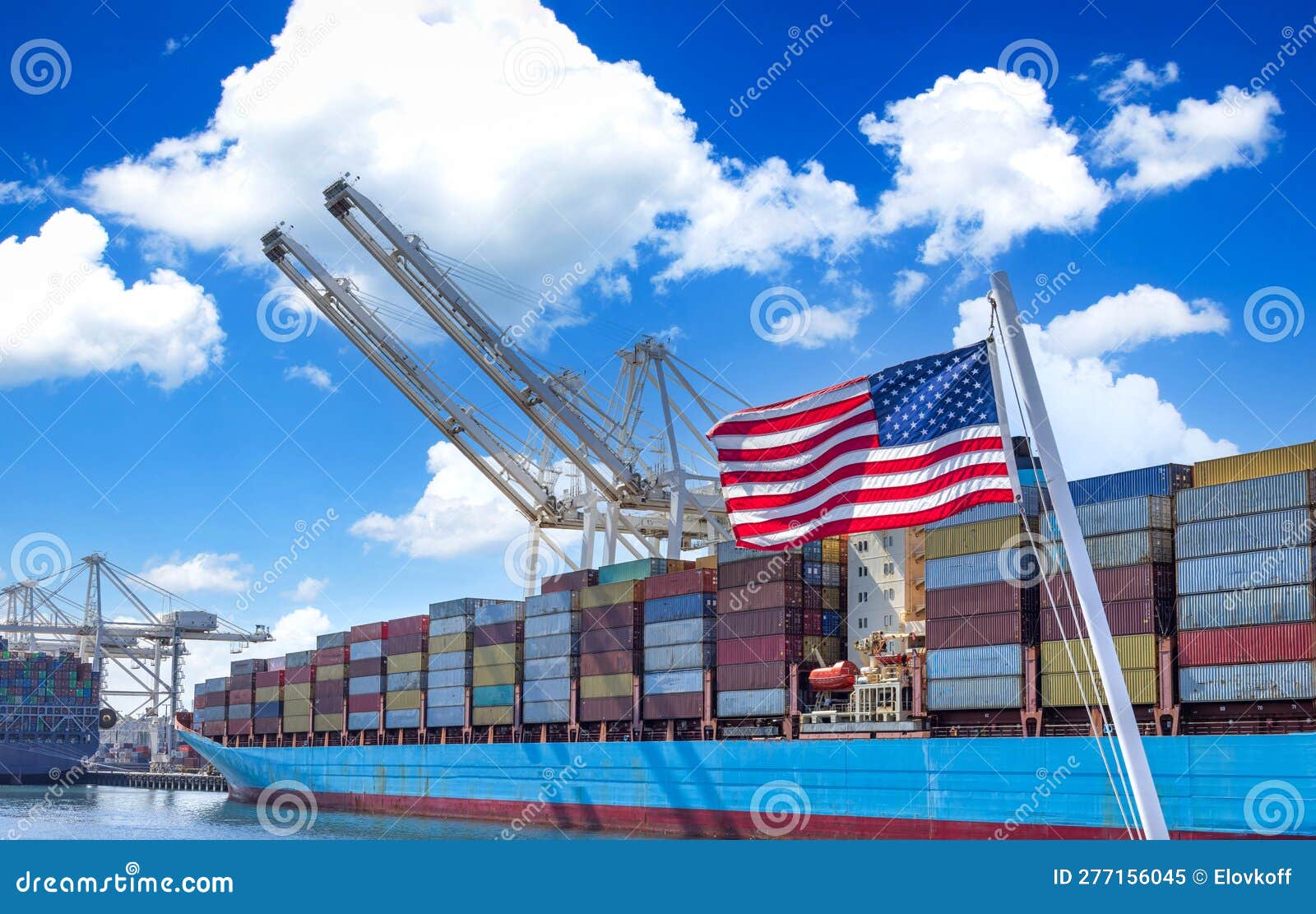 International Container Cargo and Freight Ships Docked in Seattle Port ...