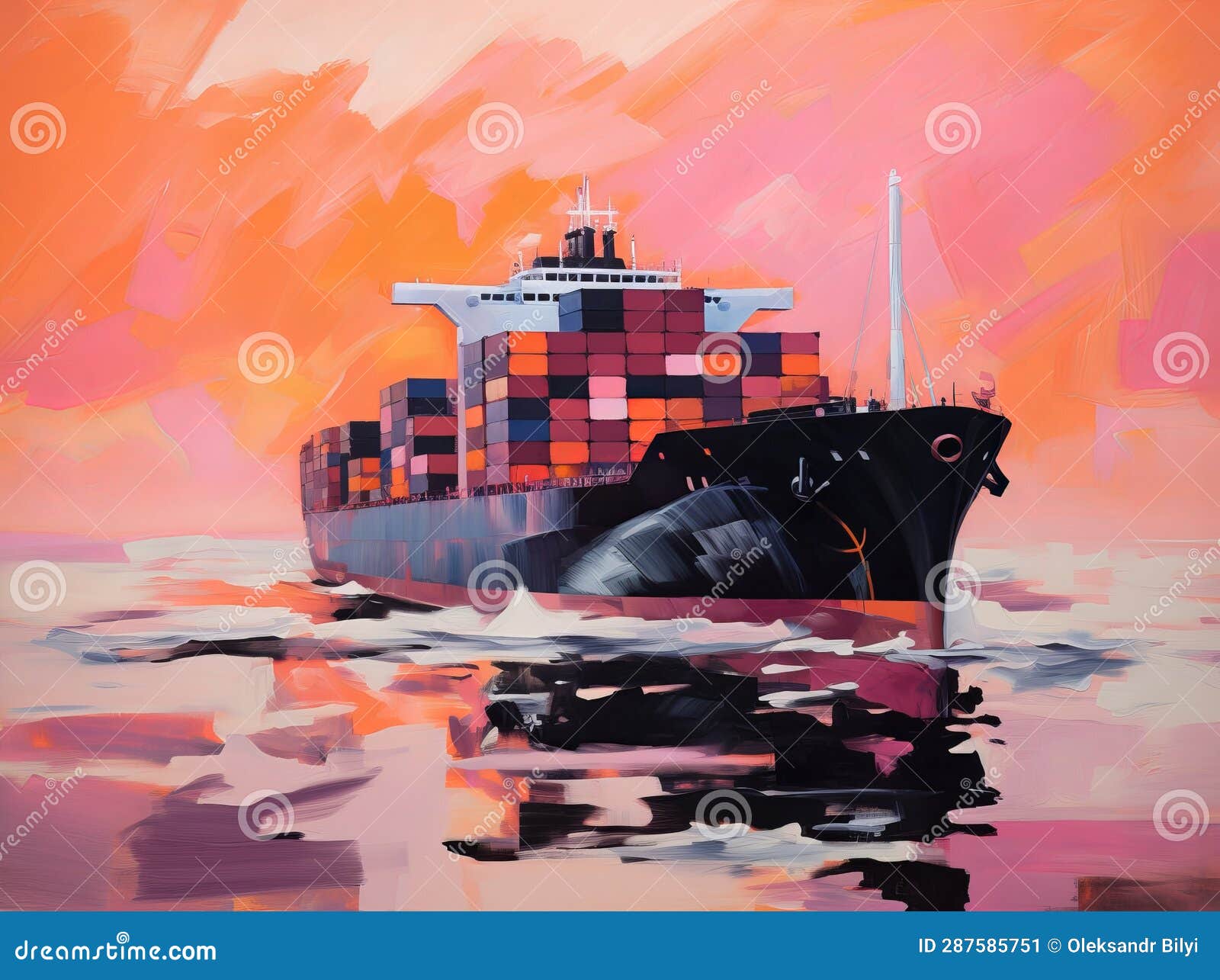 International by Container Cargo Ship Boa Stock Image - Image of ...