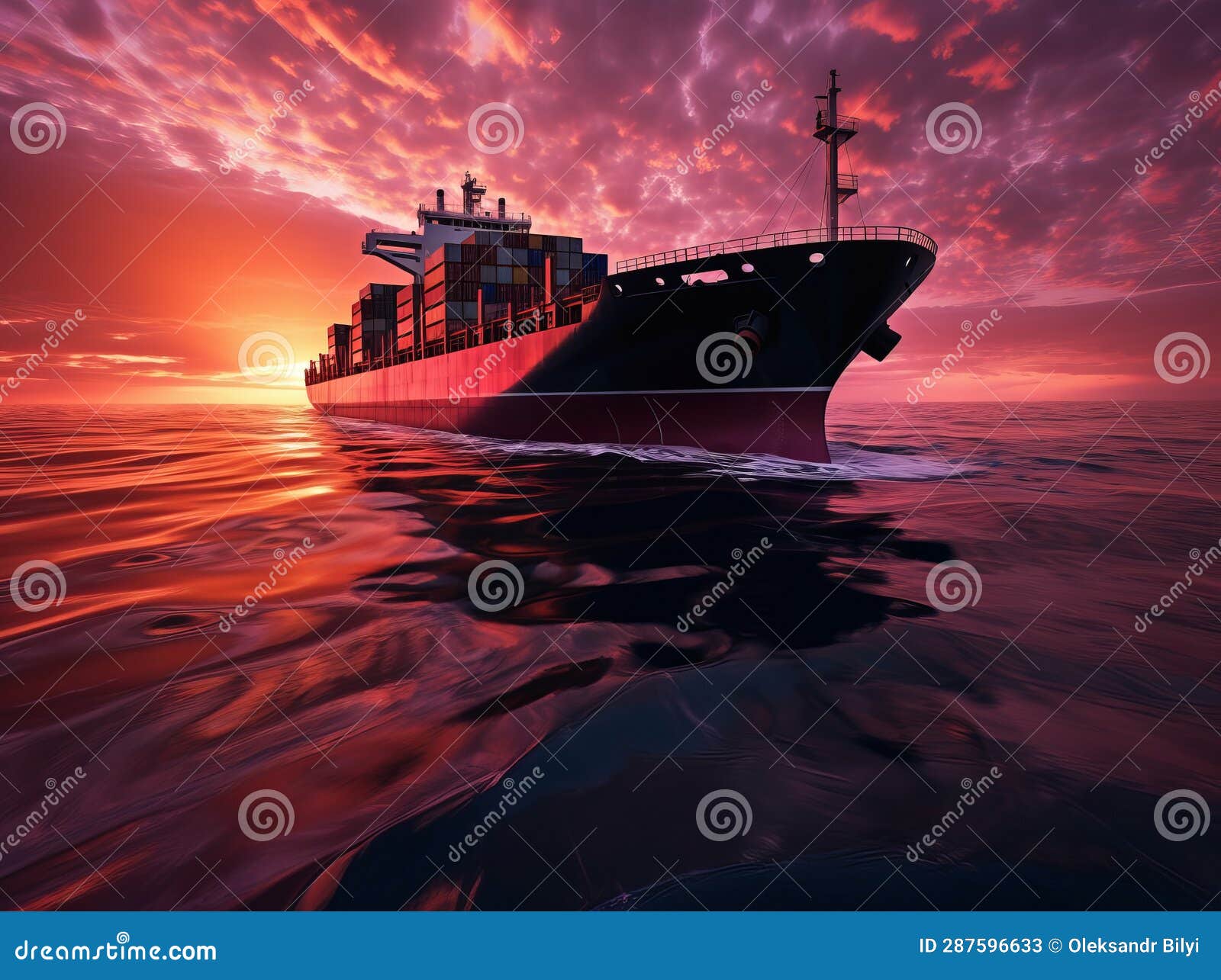 International by Container Cargo Ship Boa Stock Illustration ...