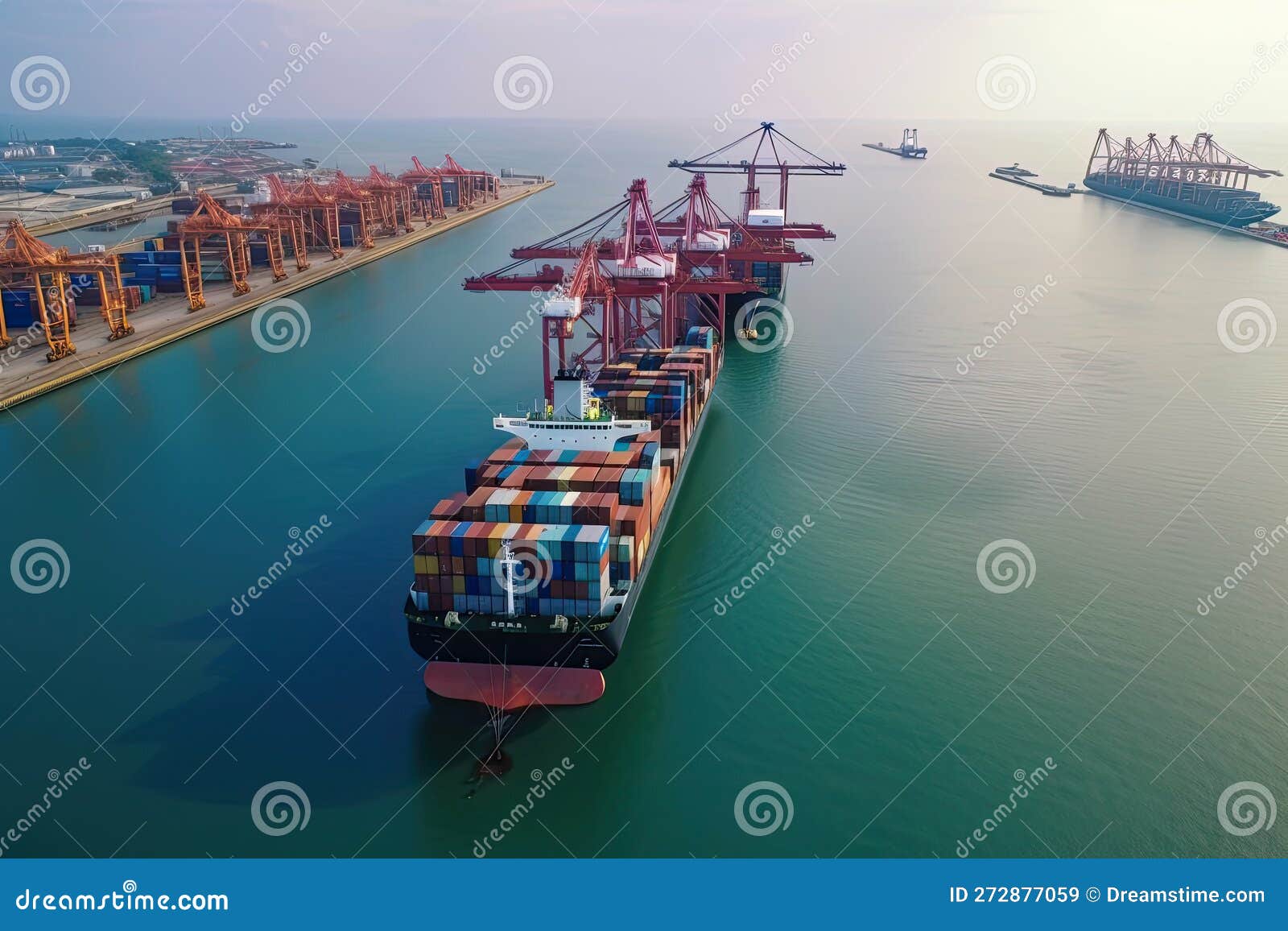 International Container Cargo Ship in the Harbor,Freight Transportation ...