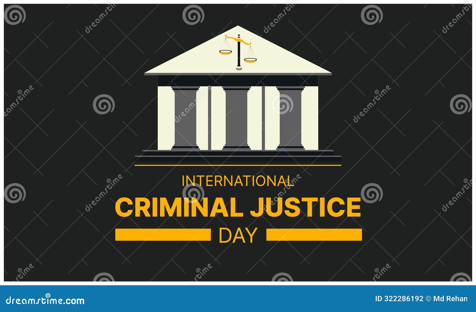 International Criminal Justice Day Design Templete Stock Vector ...