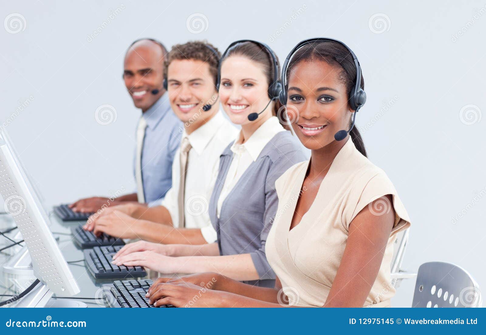 International Customer Service Representatives Stock Image - Image of ...