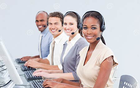 International Customer Service Representatives Stock Image - Image of ...